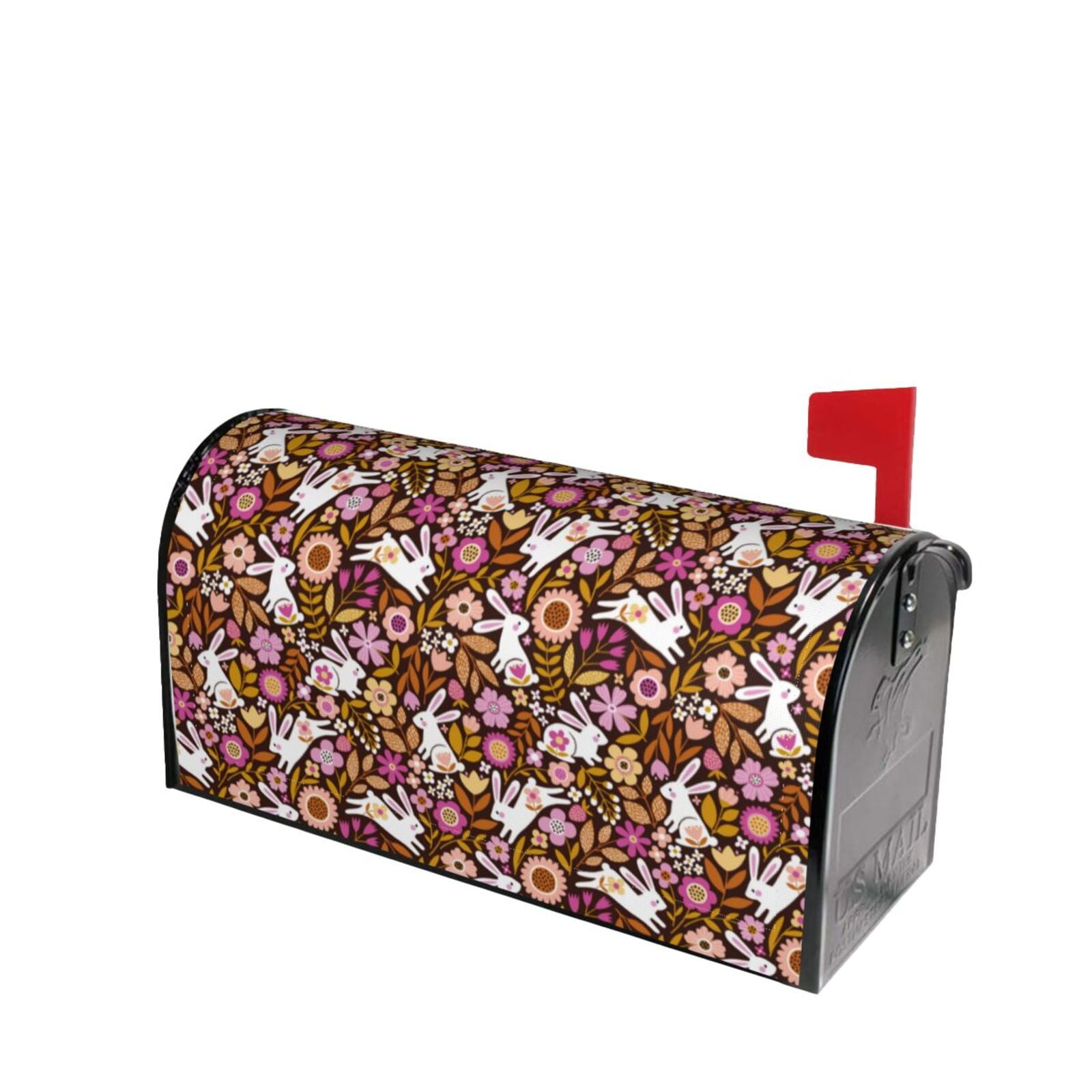 Fotbe Flower Bunny Mailbox Covers Post Letter Box Cover Garden Decor ...