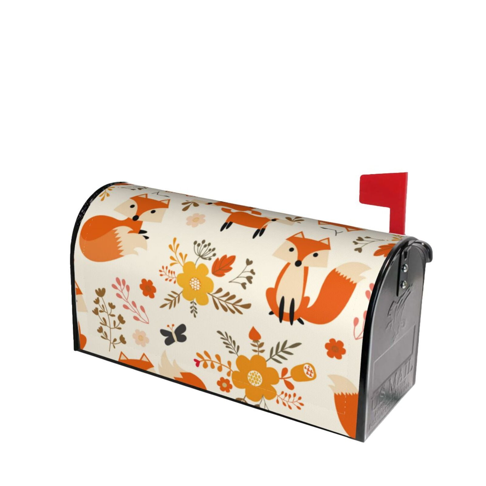 Fotbe Flower Fox Mailbox Covers Post Letter Box Cover Garden Decor ...