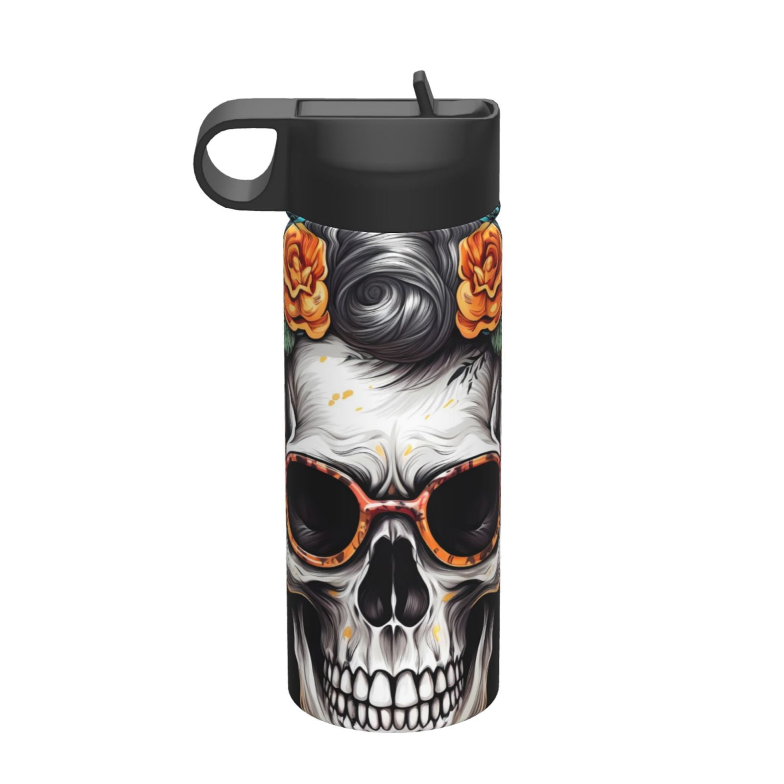 Fotbe Flower Horn Skull A Pattern 18oz Sports Insulated Kettle ...