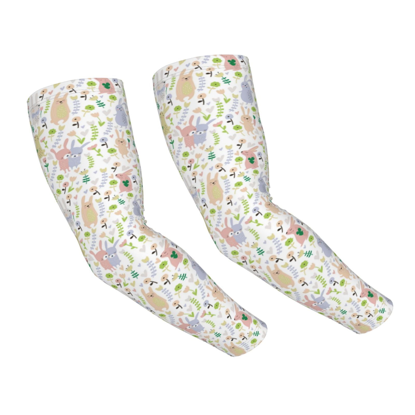 Fotbe Flower Rabbit UV Sun Protection Arm Sleeves - Tattoo Cover Up ...