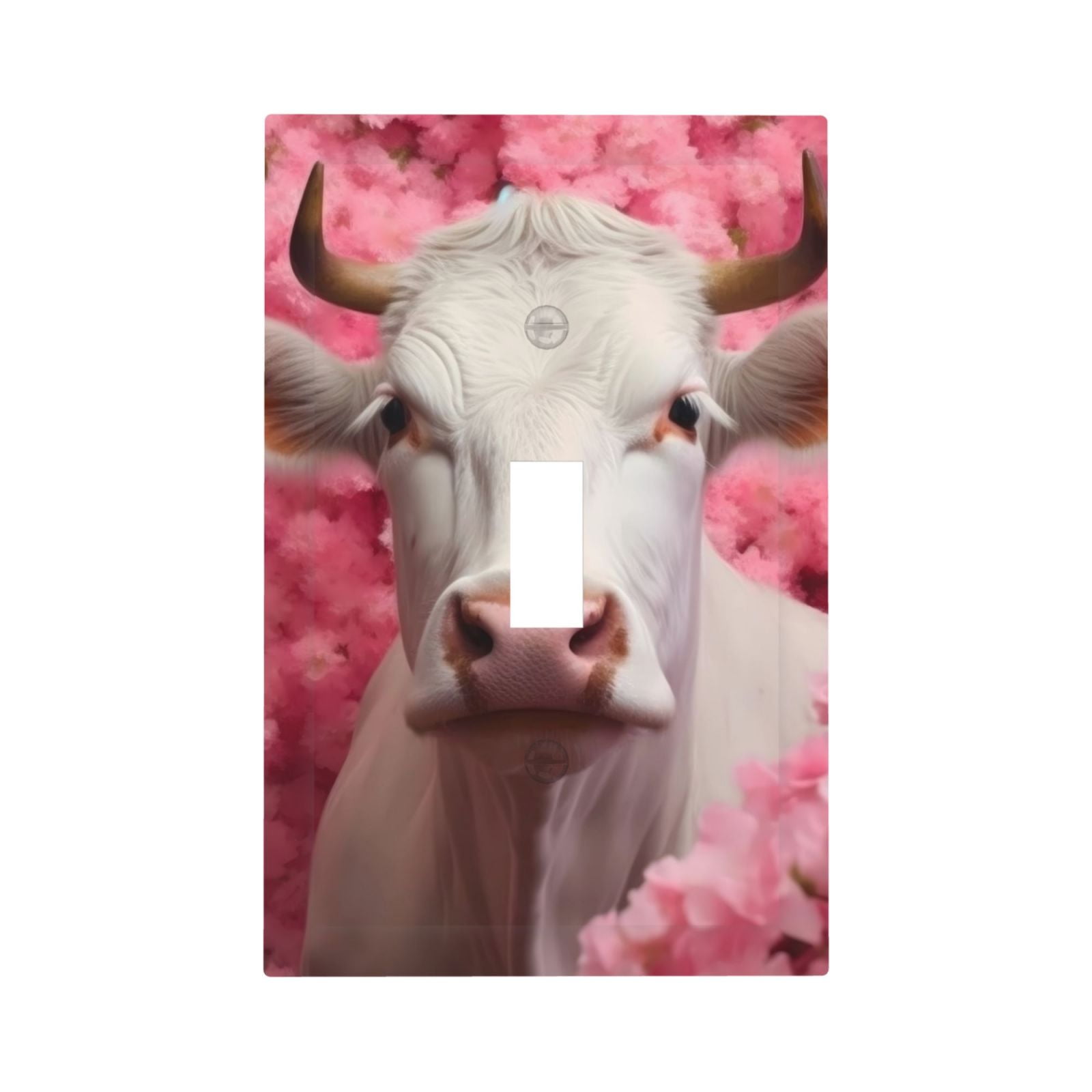 Fotbe Flower White Cow Print Duplex Receptacle Wall Plate, 1-Gang 5.0 ...