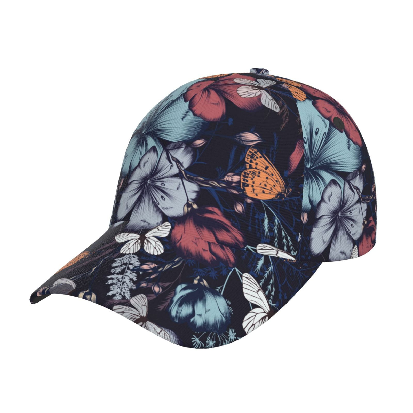 Fotbe Flowers Ad Butterflies Baseball Cap, Flowers Ad Butterflies Print ...