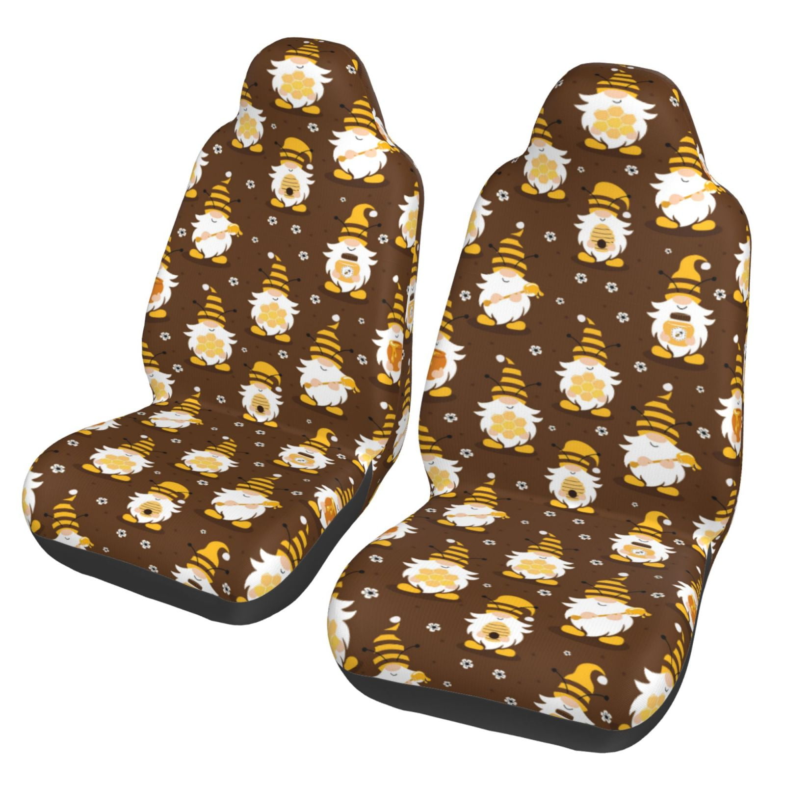 Fotbe Flowers And Gnomes Bees Pattern Automotive Seat Covers for Cars ...
