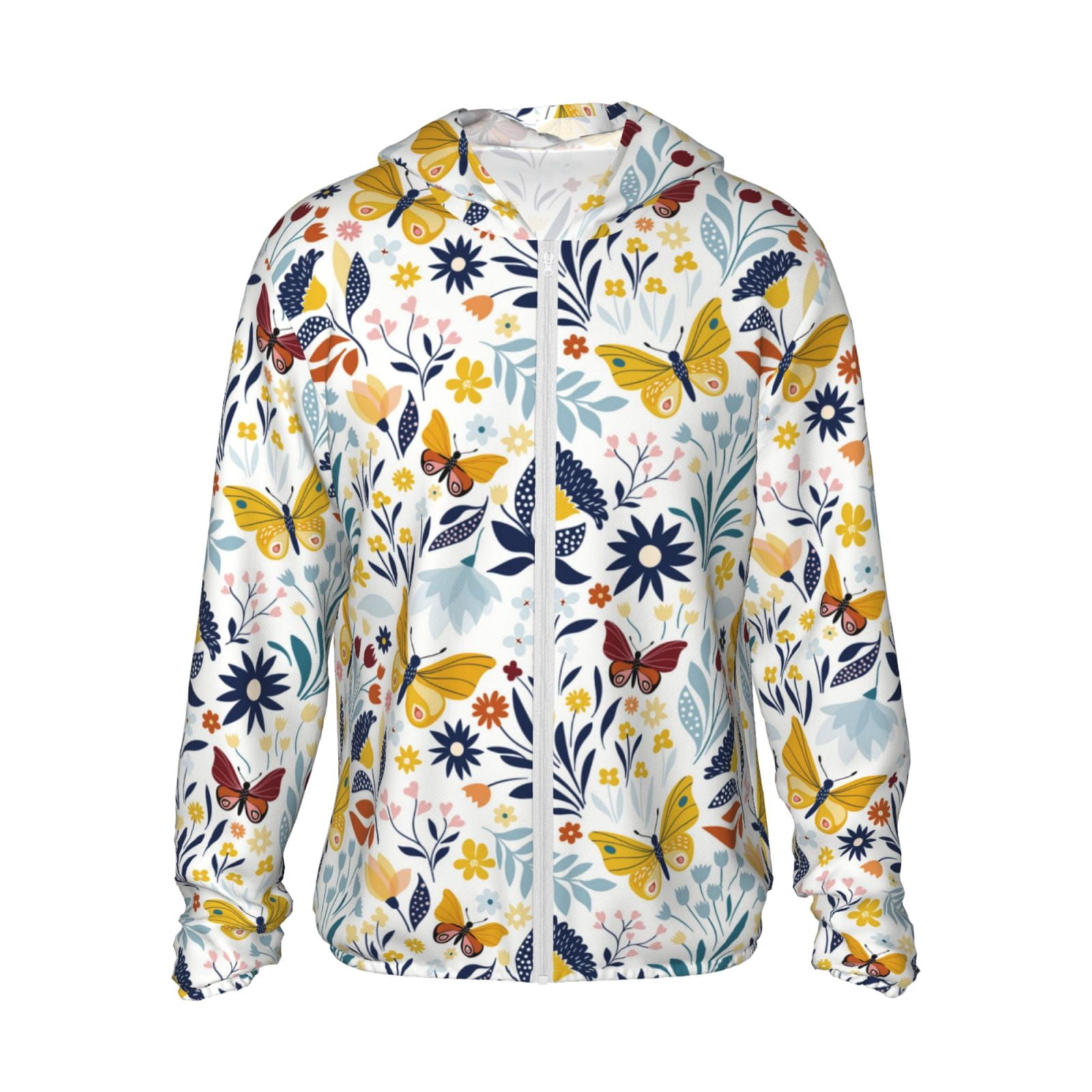 Fotbe Flowers Butterfly Men's Women's UPF 50+ Sun Protection Jacket ...