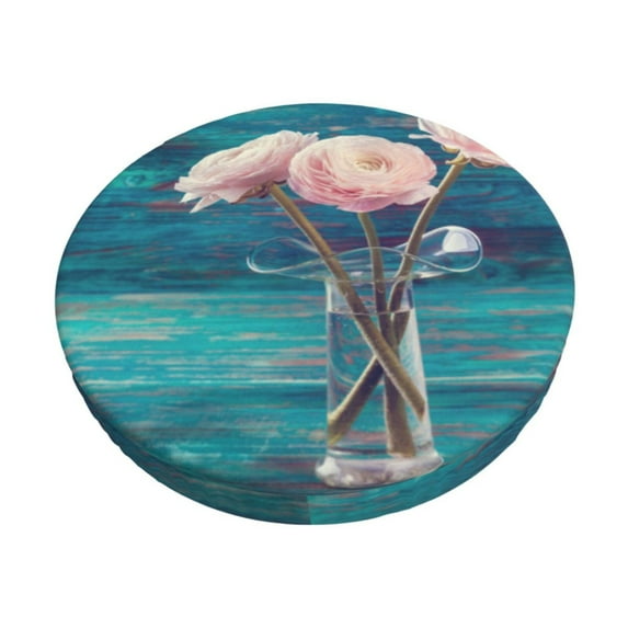 Fotbe Flowers in Glass Vase Stool Covers Round,Waterproof Round Bar ...
