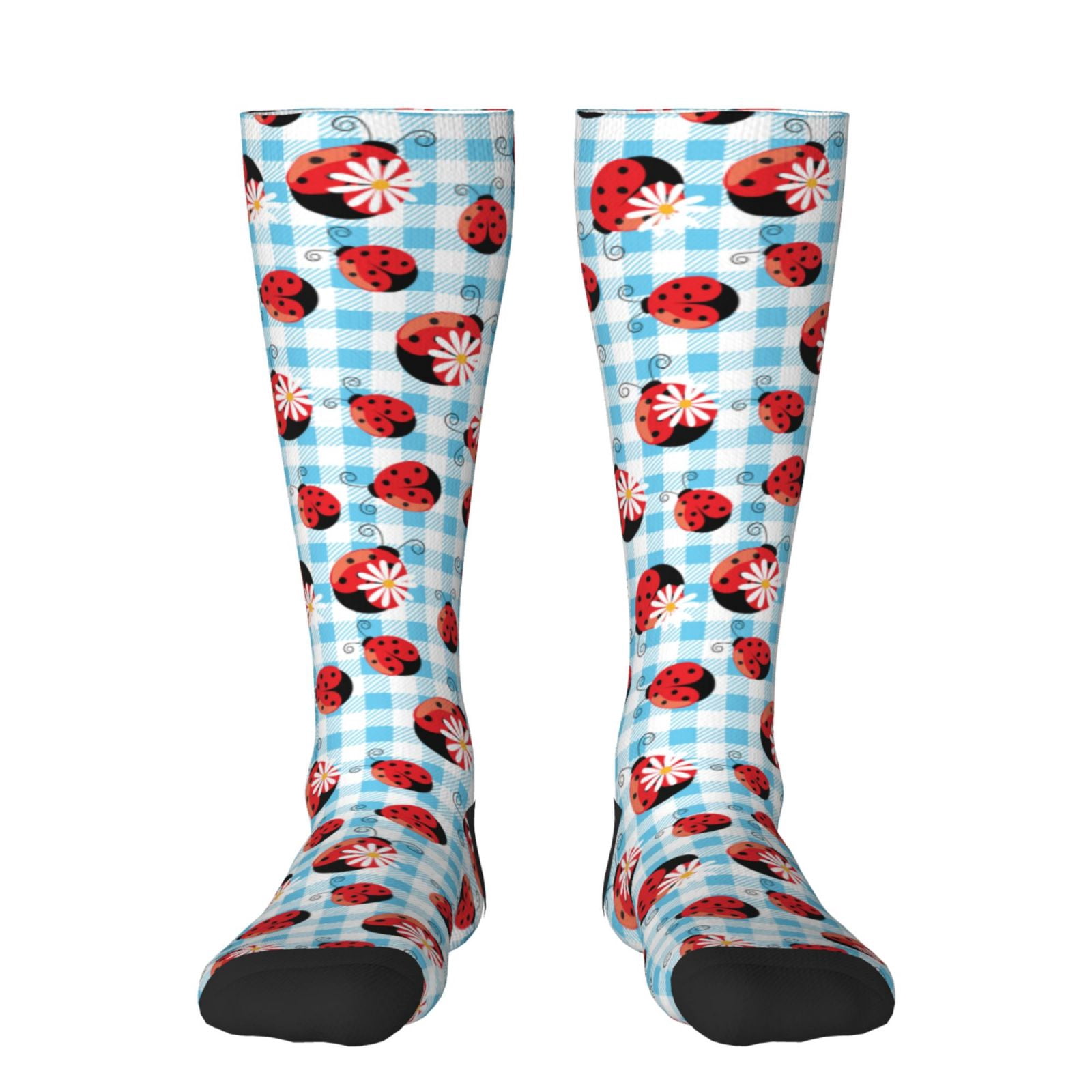 Fotbe Flowers and Lady Bugs print Women's Men's Novelty Crew Socks ...