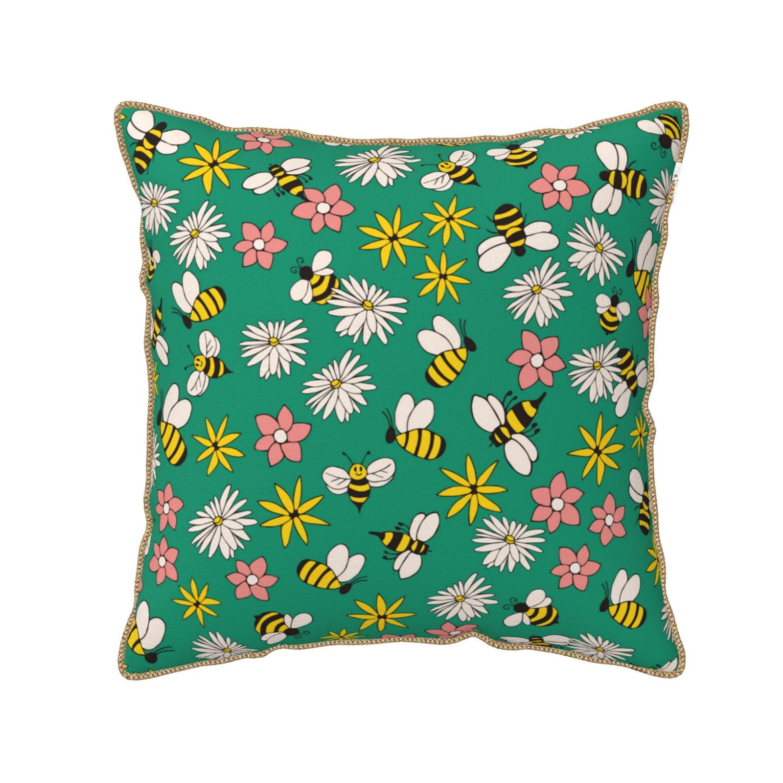 Fotbe Flying Bees Pattern Velvet Decorative Throw Pillow Covers with ...