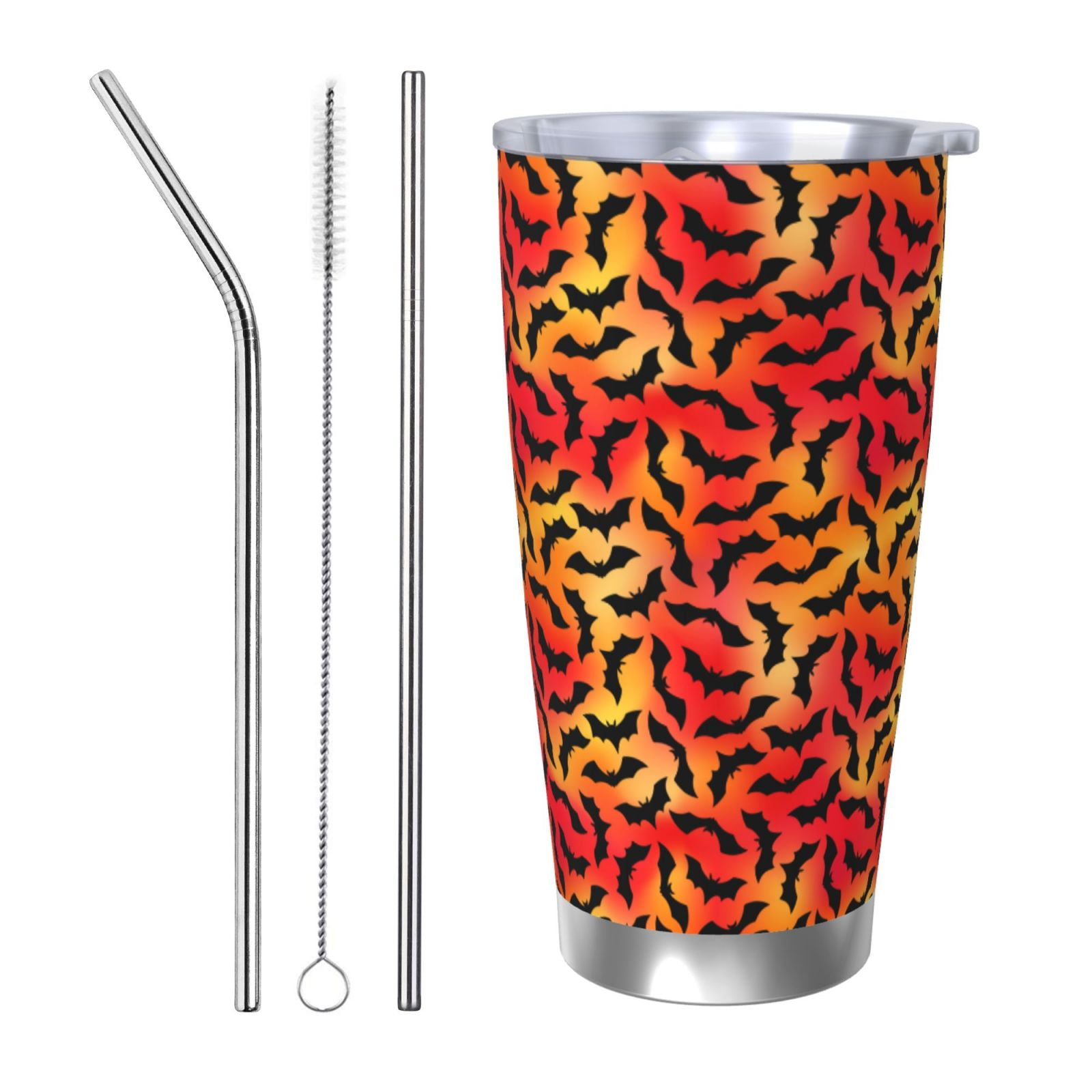 Fotbe Flying Black Bat Pattern 20 oz Tumbler Stainless Steel Vacuum ...