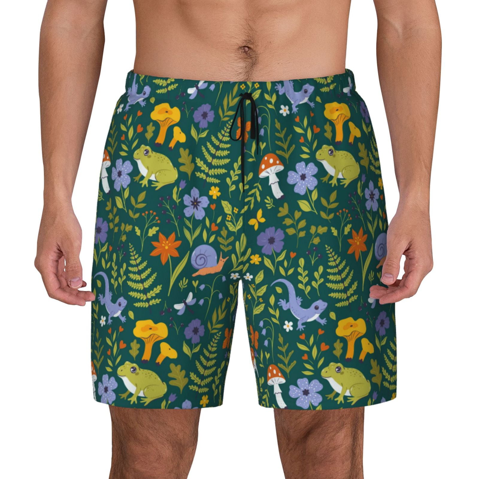 Fotbe Forest Flora And Fauna Men’s Swim Trunks Quick Dry Swim Shorts ...