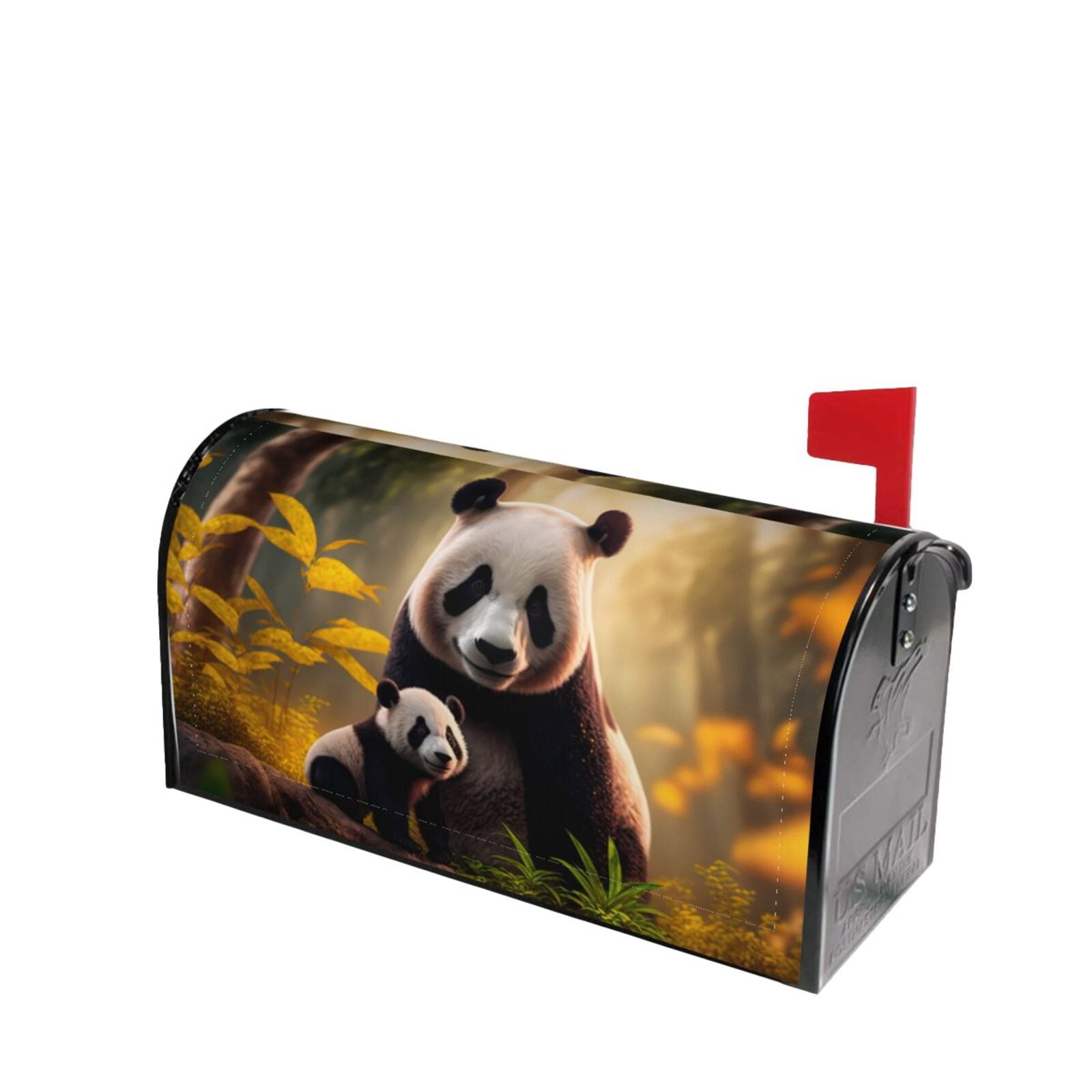 Fotbe Forest Panda Mailbox Covers Post Letter Box Cover Garden Decor ...