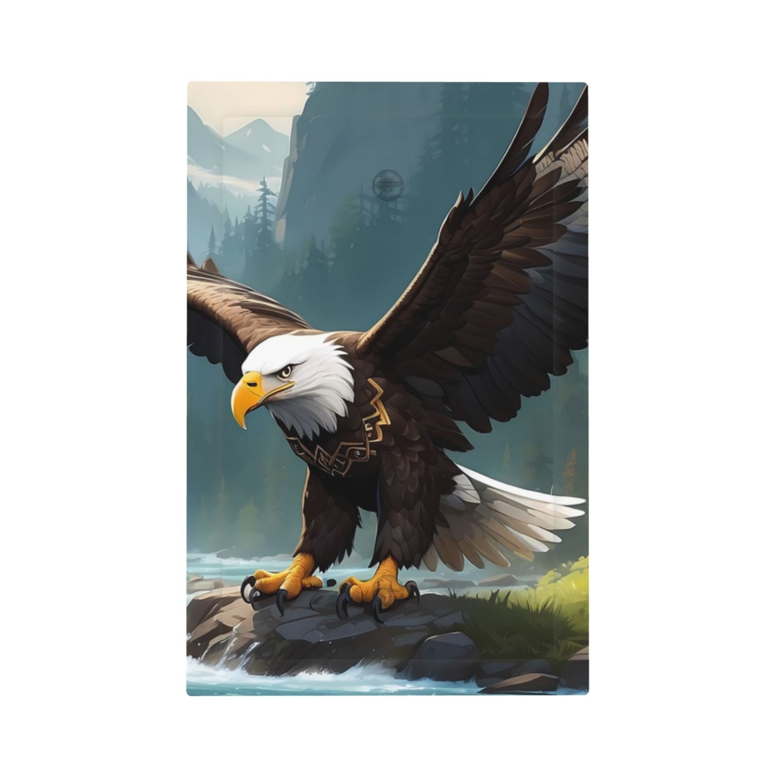 Fotbe Forest River Bald Eagle Print Duplex Receptacle Wall Plate, 1 ...