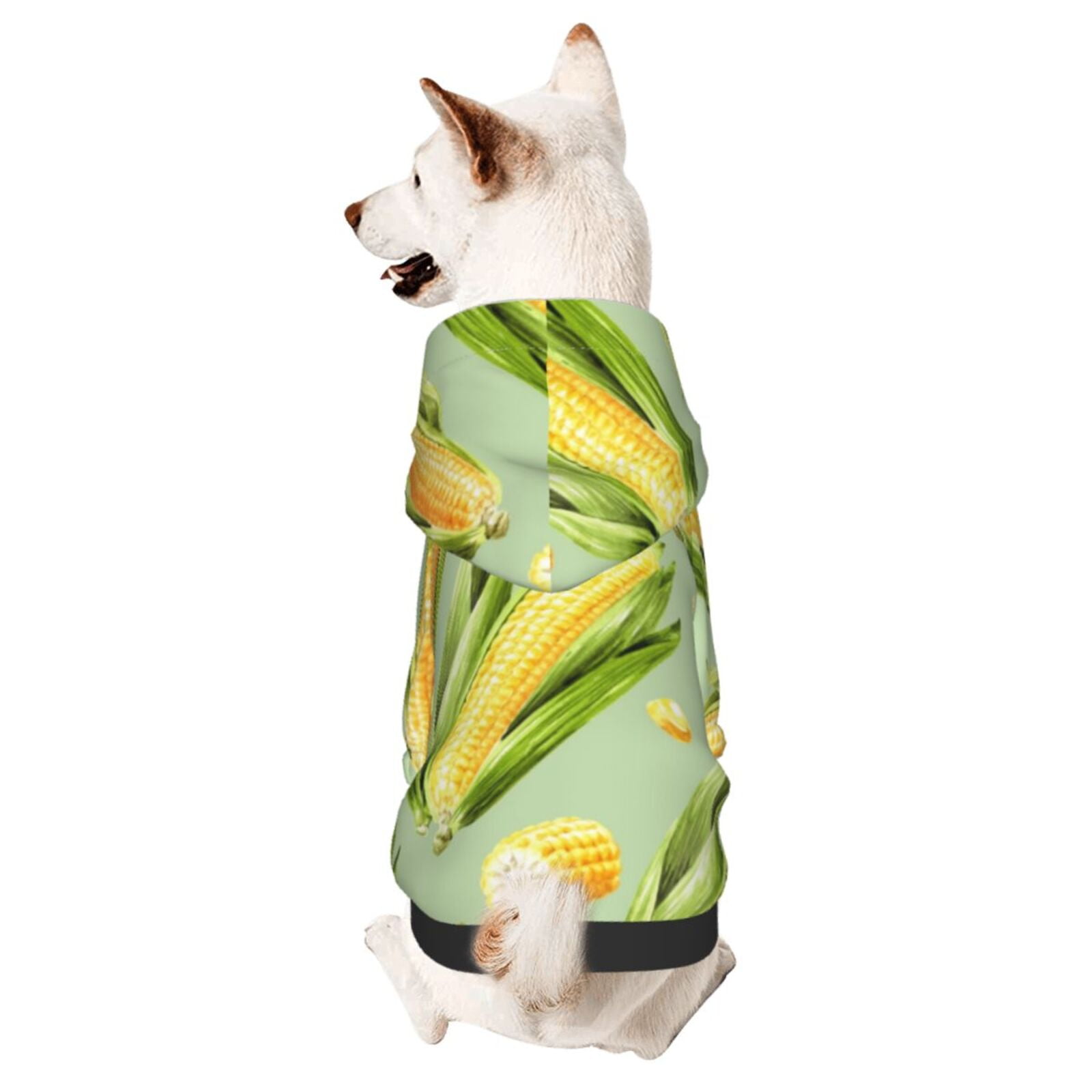 Fotbe Fresh Sweet Corn Print Small Dog Sweater Hoodies Pet Grey Hooded ...