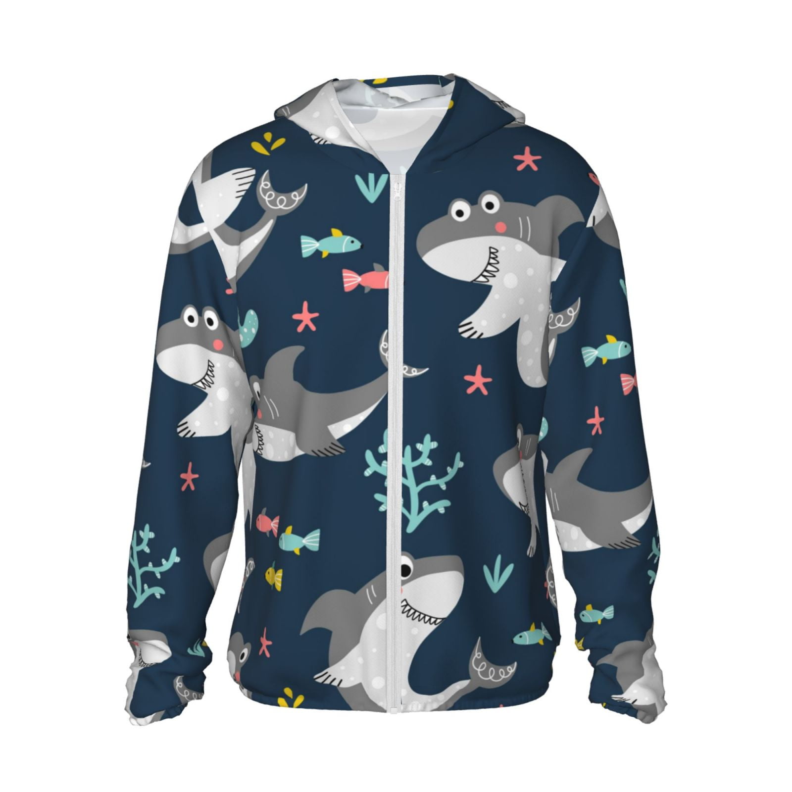 Fotbe Friendly Smiling Sharks Men's Women's UPF 50+ Sun Protection ...