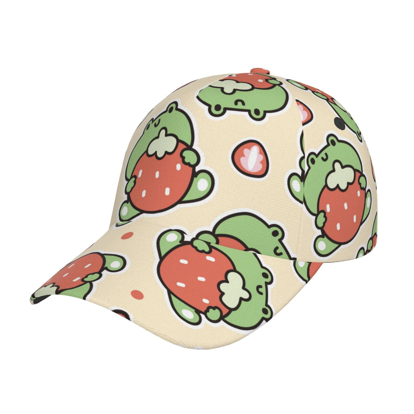 Fotbe Frog Hold Strawberry Baseball Cap, Frog Hold Strawberry Print Dad ...