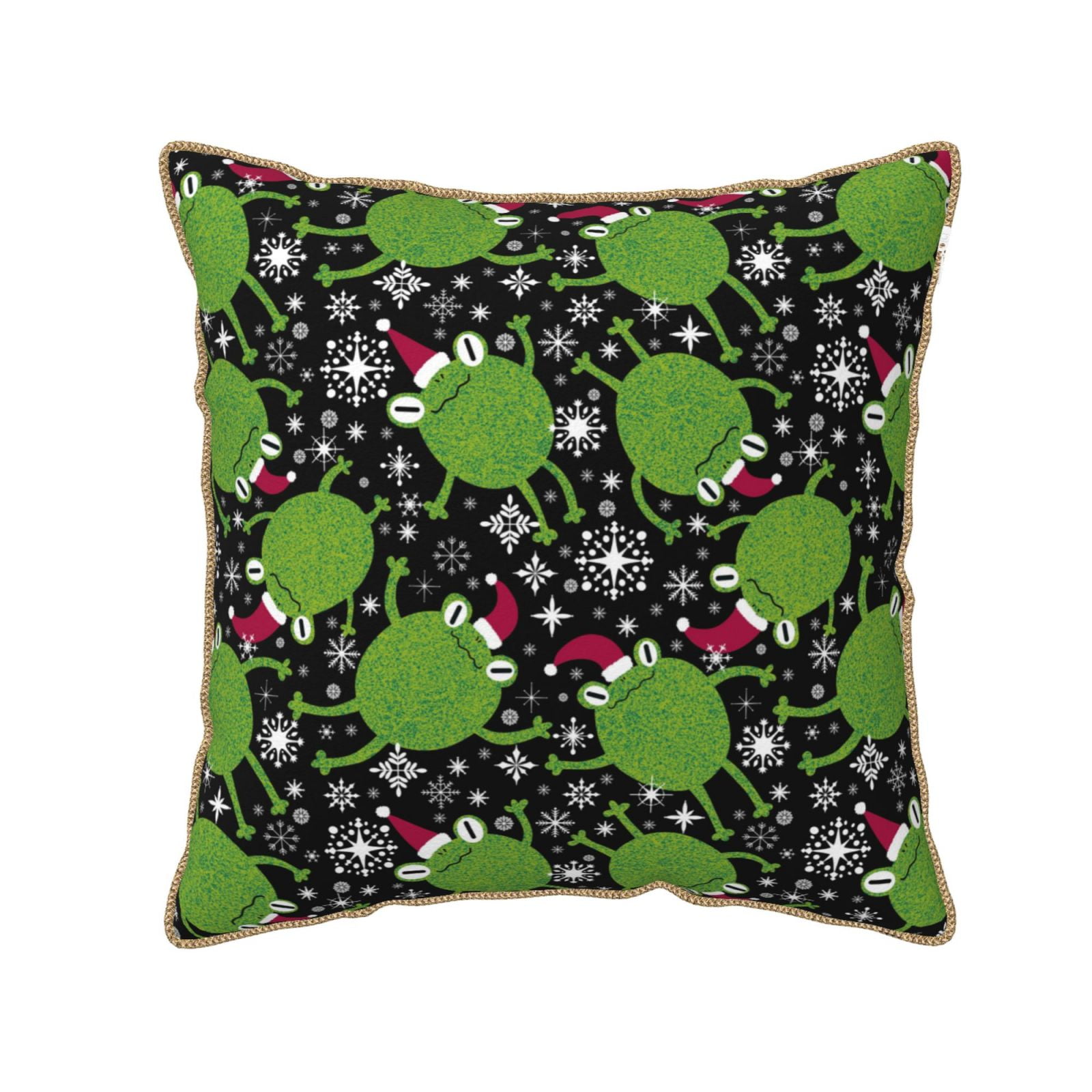 Fotbe Frogs And Santa Hat Pattern Velvet Decorative Throw Pillow Covers ...