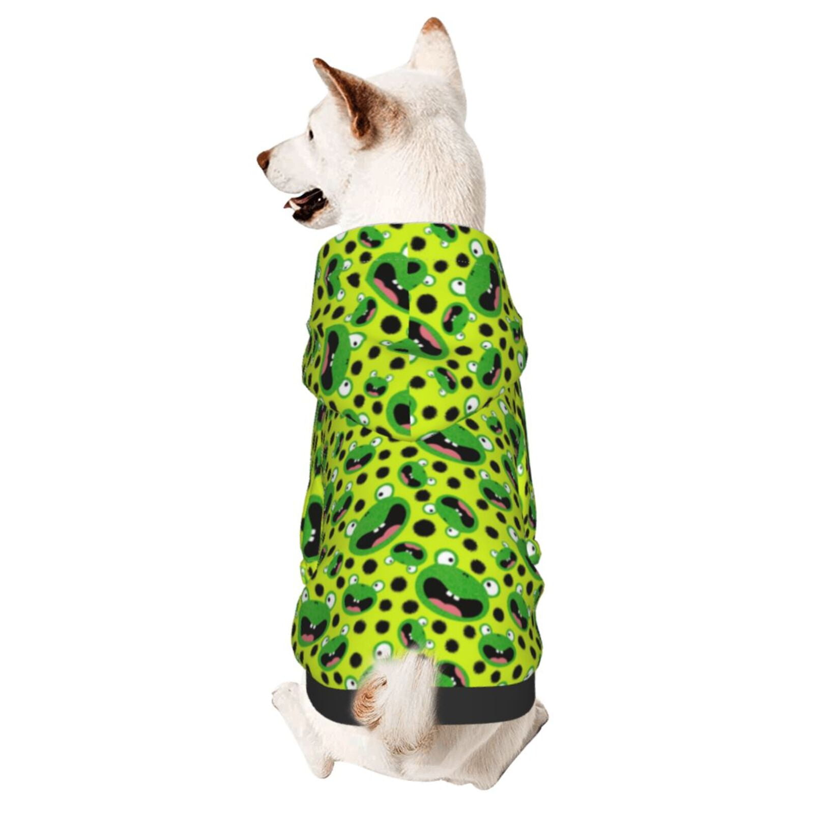 Fotbe Frogs Print Small Dog Sweater Hoodies Pet Grey Hooded Soft Fleece ...