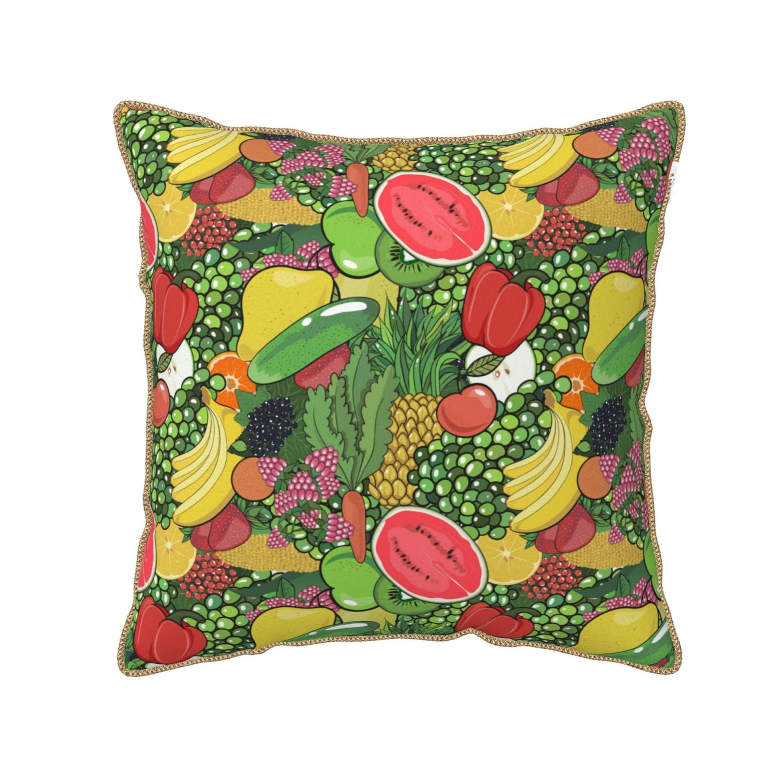 Fotbe Fruits Vegetables And Berries Pattern Velvet Decorative Throw ...
