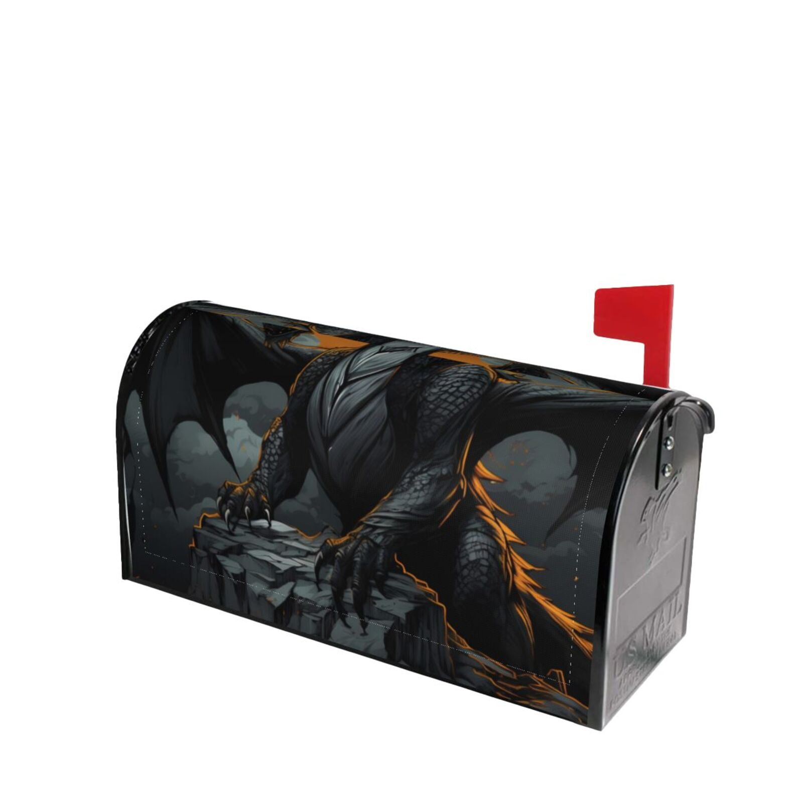 Fotbe Full Moon Black Dragon Mailbox Covers Post Letter Box Cover ...