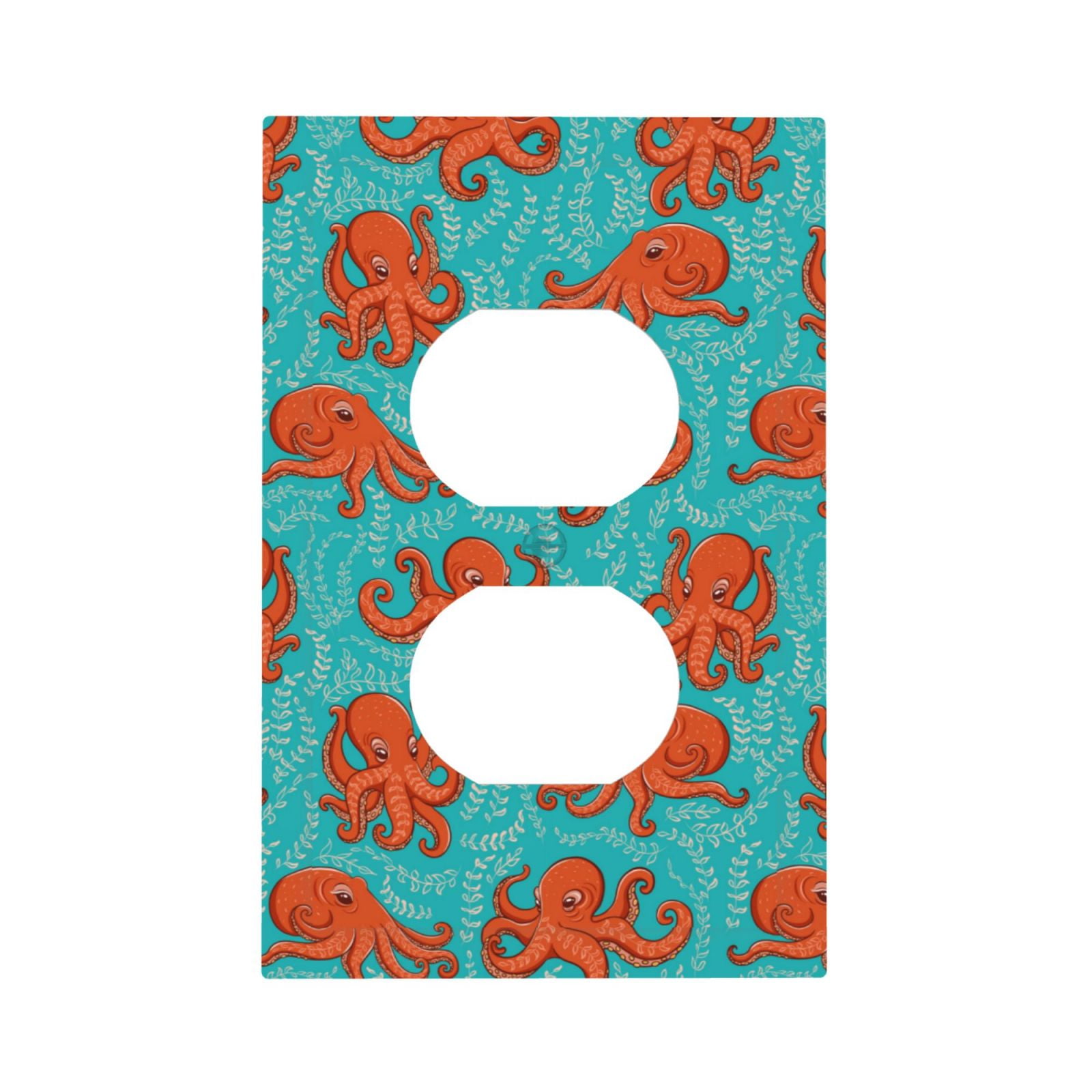 Fotbe Fun Octopus Print Duplex Receptacle Wall Plate, 1-Gang 5.0" x3.0 ...