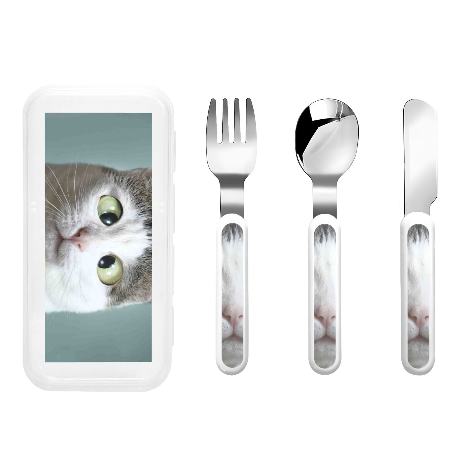 Fotbe Funny Cat for Stainless Steel Kids Silverware Set - Child and ...