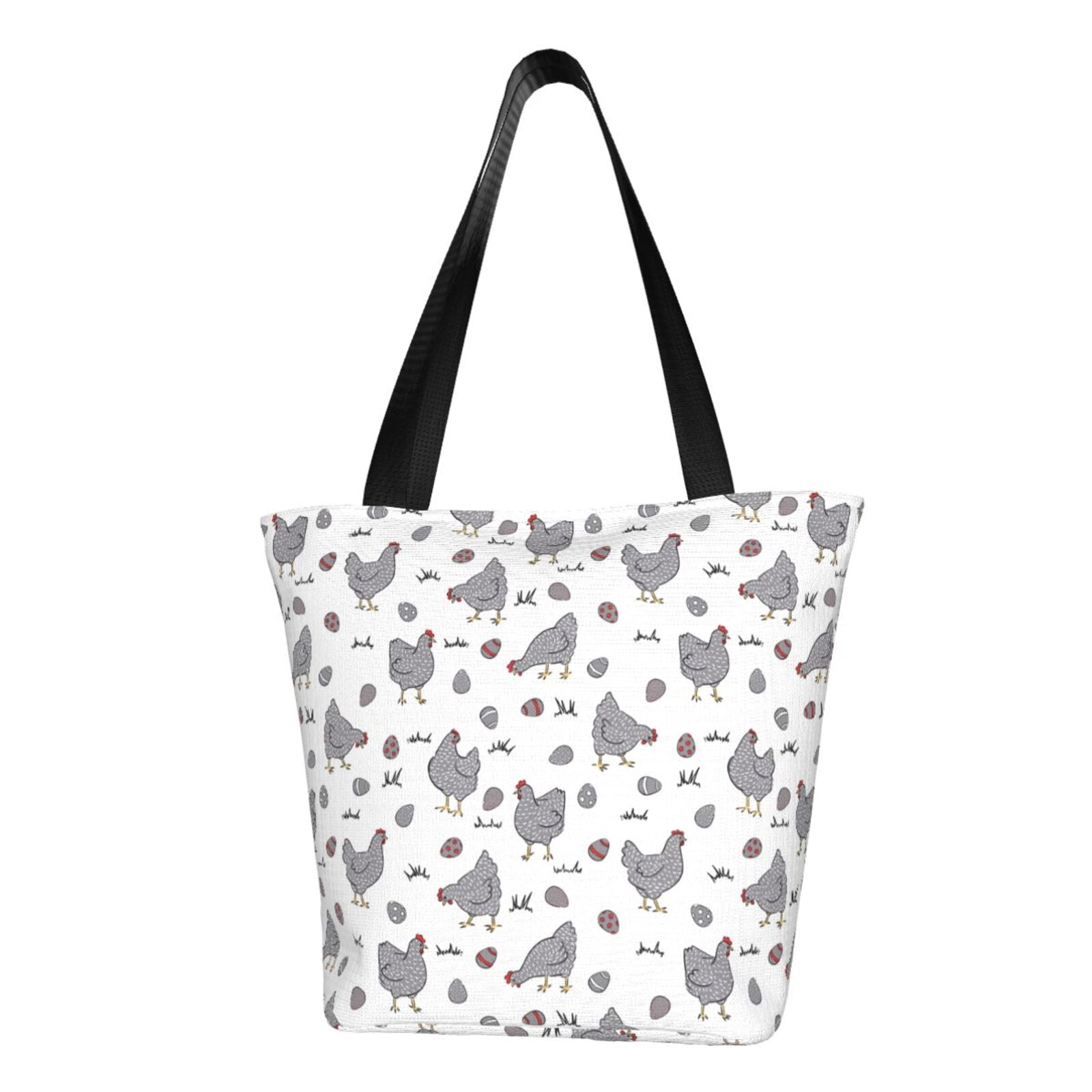 Fotbe Funny Chicken Pattern Beach Tote,Shoulder Handbag,Spacious Tote ...