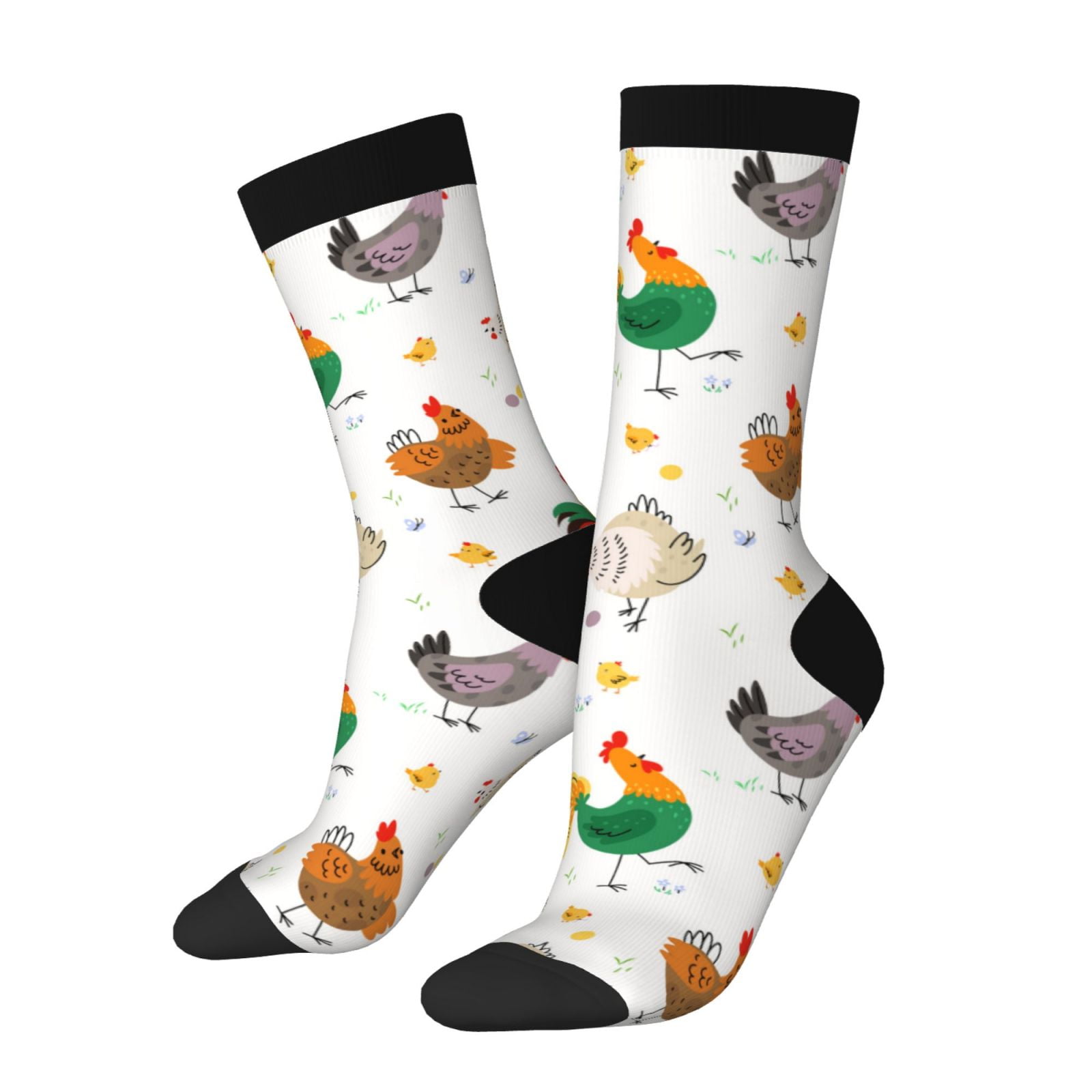 Fotbe Funny Chicken Pattern Long Socks for Men & Women – Breathable ...