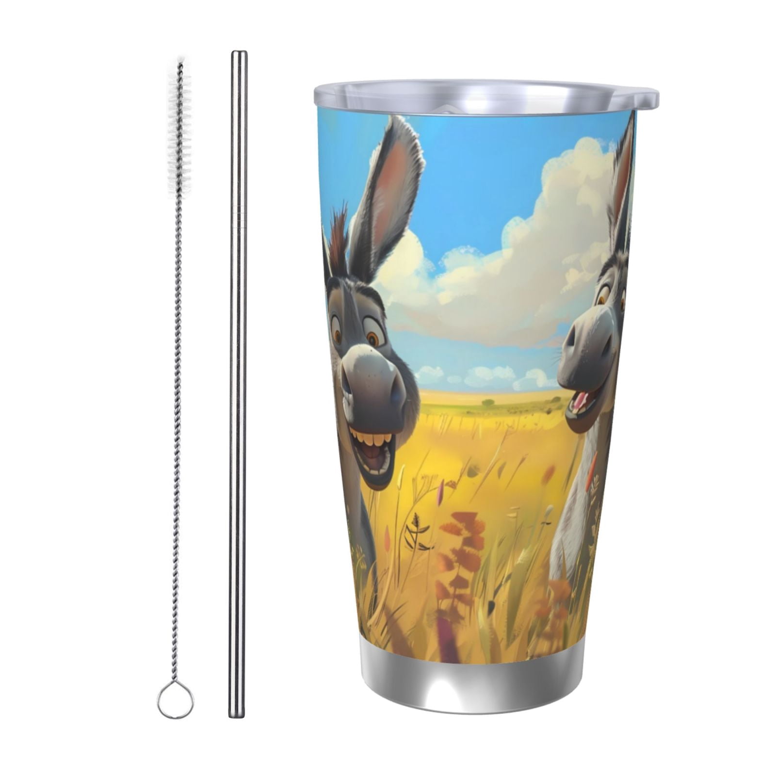 Fotbe Funny Countryside Donkey Pattern 20 oz Tumbler Stainless Steel ...