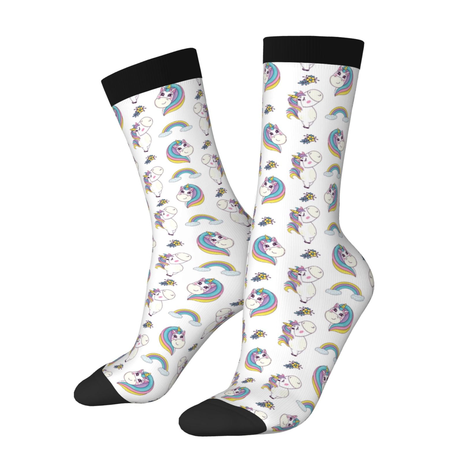 Fotbe Funny Kawaii Unicorns Dancing Pattern Long Socks for Men & Women ...