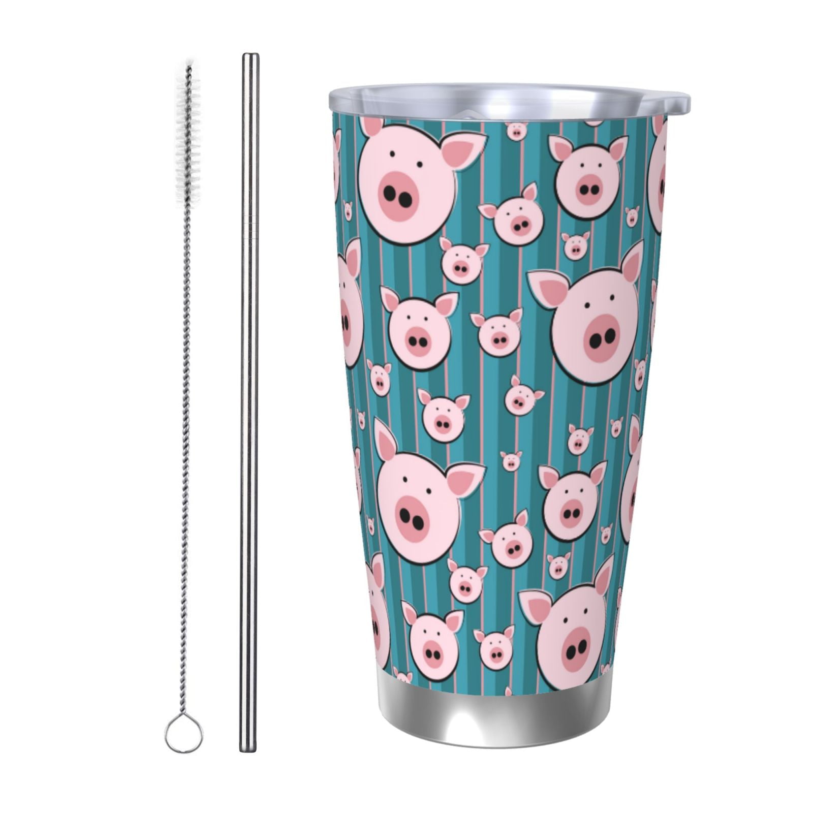 Fotbe Funny Pig Faces Pattern 20 oz Tumbler Stainless Steel Vacuum ...