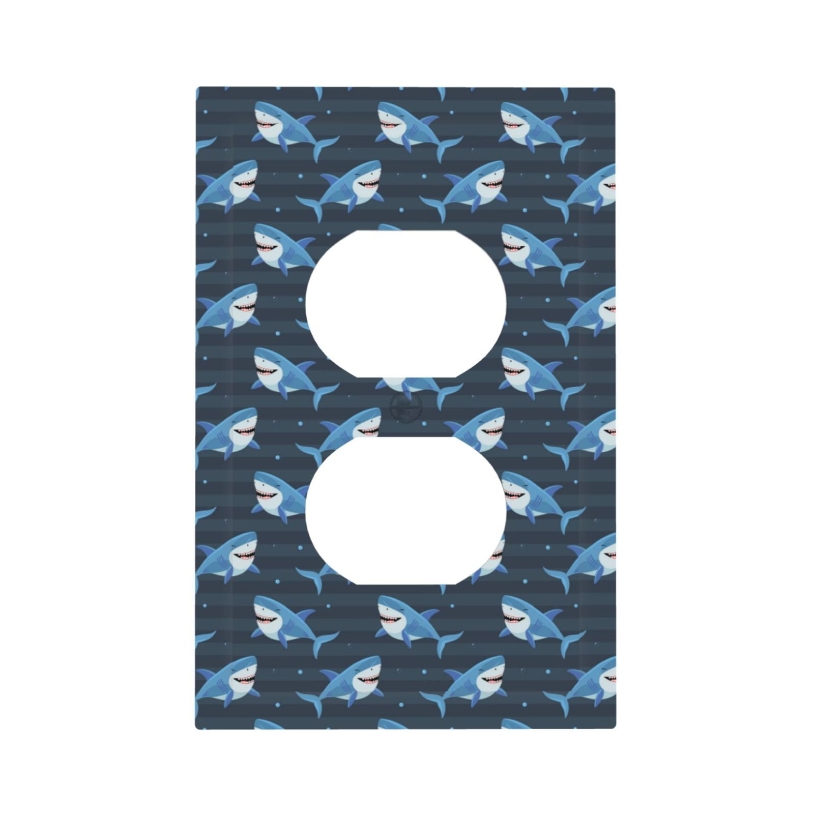 Fotbe Funny Sharks Print Duplex Receptacle Wall Plate, 1-Gang 5.0" x3.0 ...