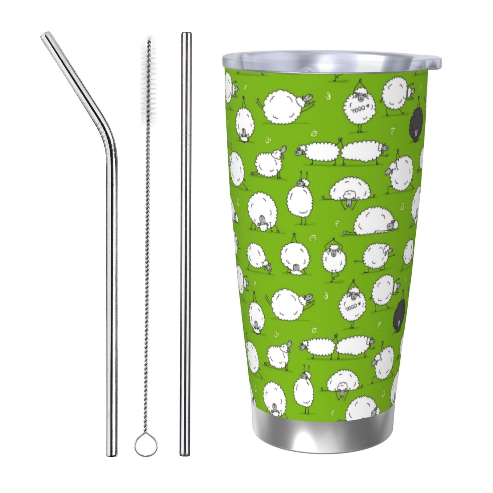 Fotbe Funny Sheep Doing Yoga Pattern 20 oz Tumbler Stainless Steel ...