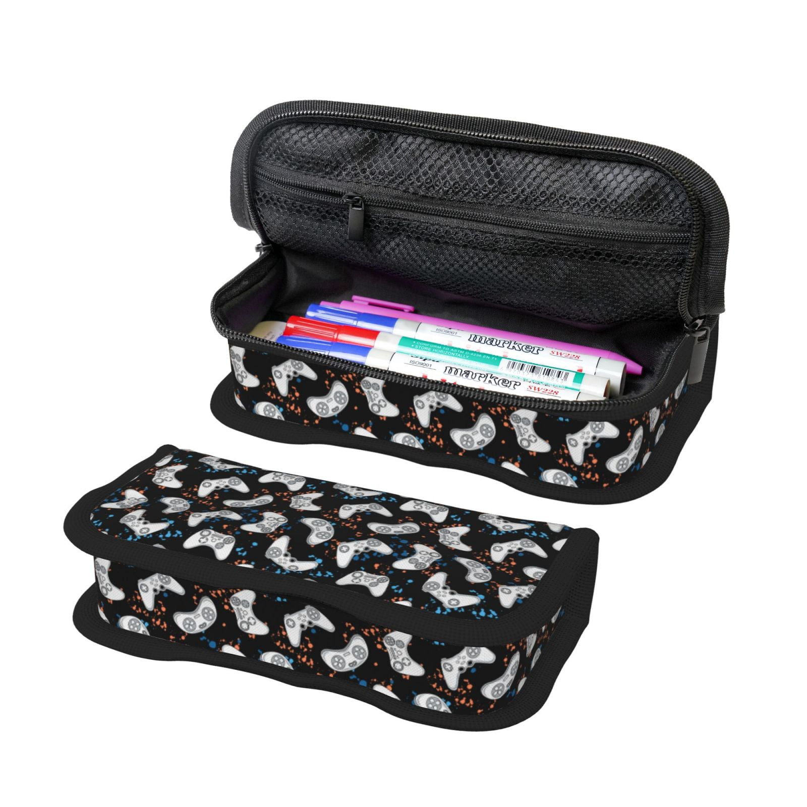 Fotbe Game Pattern Pencil Case,Canvas Pen Case, Multi- Slot Pencil ...