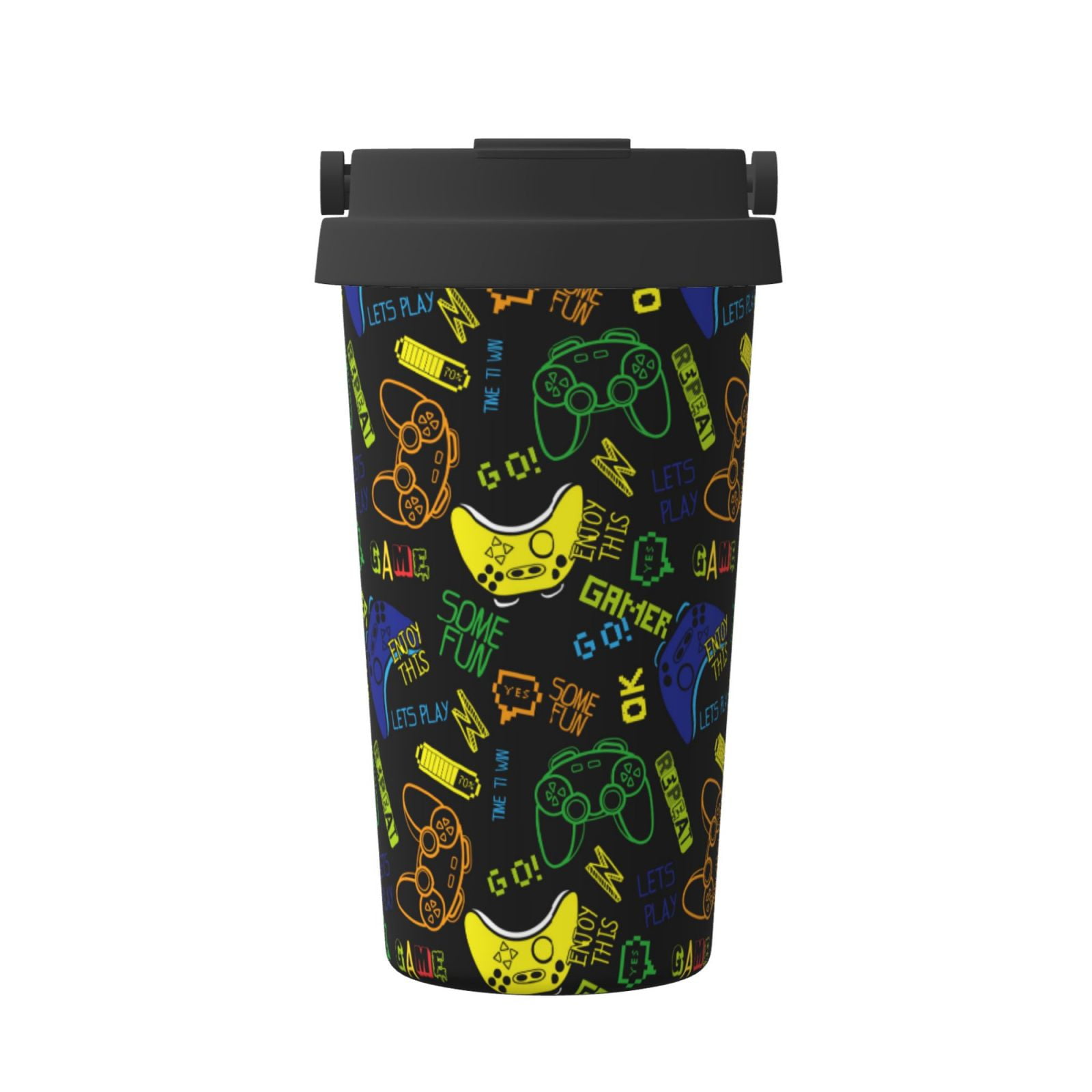 Fotbe Game Play Printed Insulated Travel Coffee Mug Spill Proof Leak ...