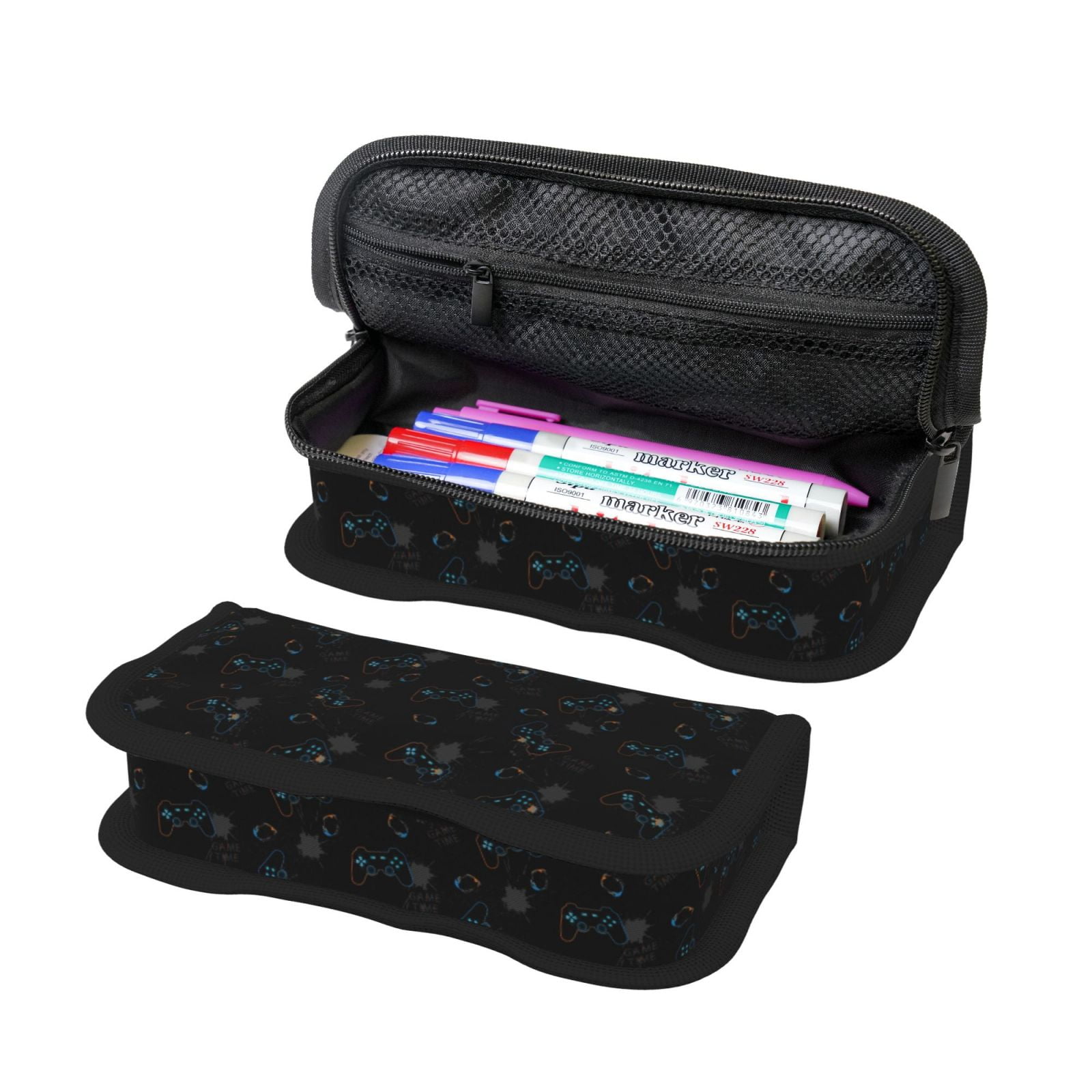 Fotbe Game Time Pattern Pencil Case,Canvas Pen Case, Multi- Slot Pencil ...