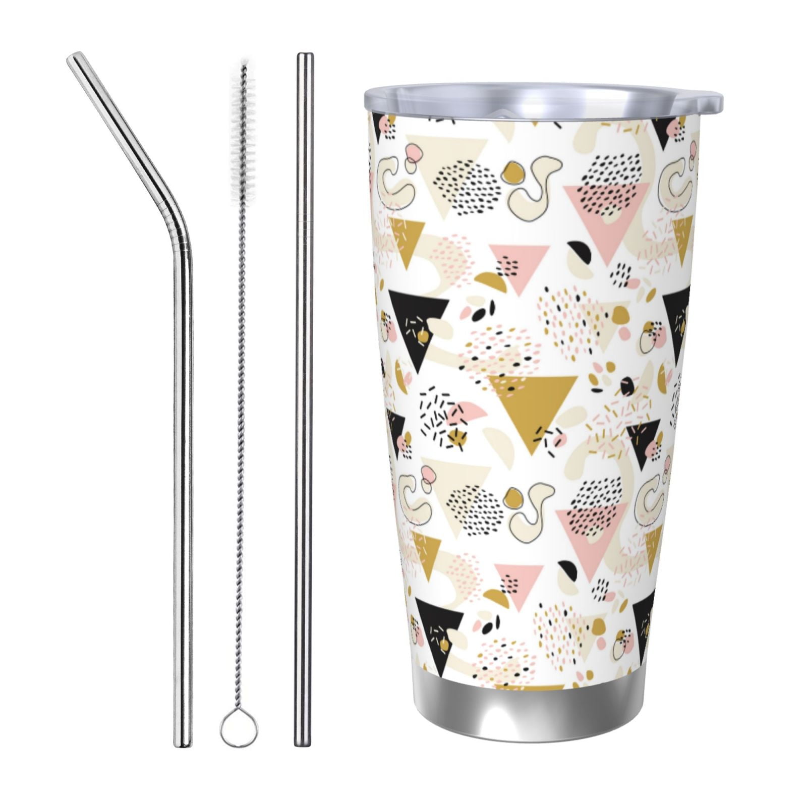 Fotbe Geometric Triangle Pattern 20 oz Tumbler Stainless Steel Vacuum ...