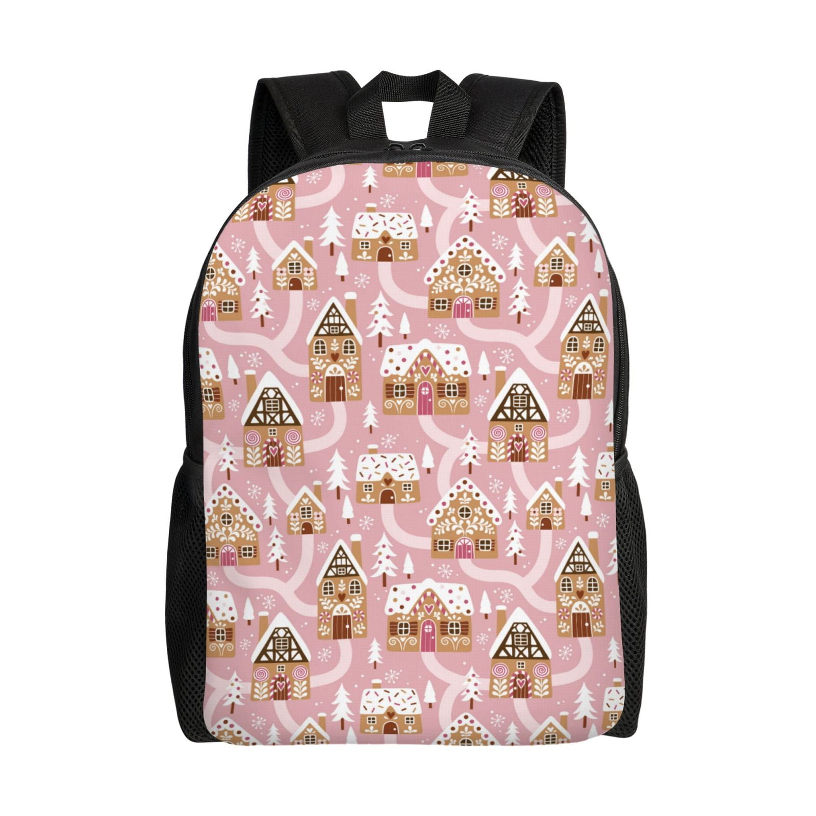 Fotbe Gingerbread Houses Pink Wonderland Travel Laptop Backpack ...