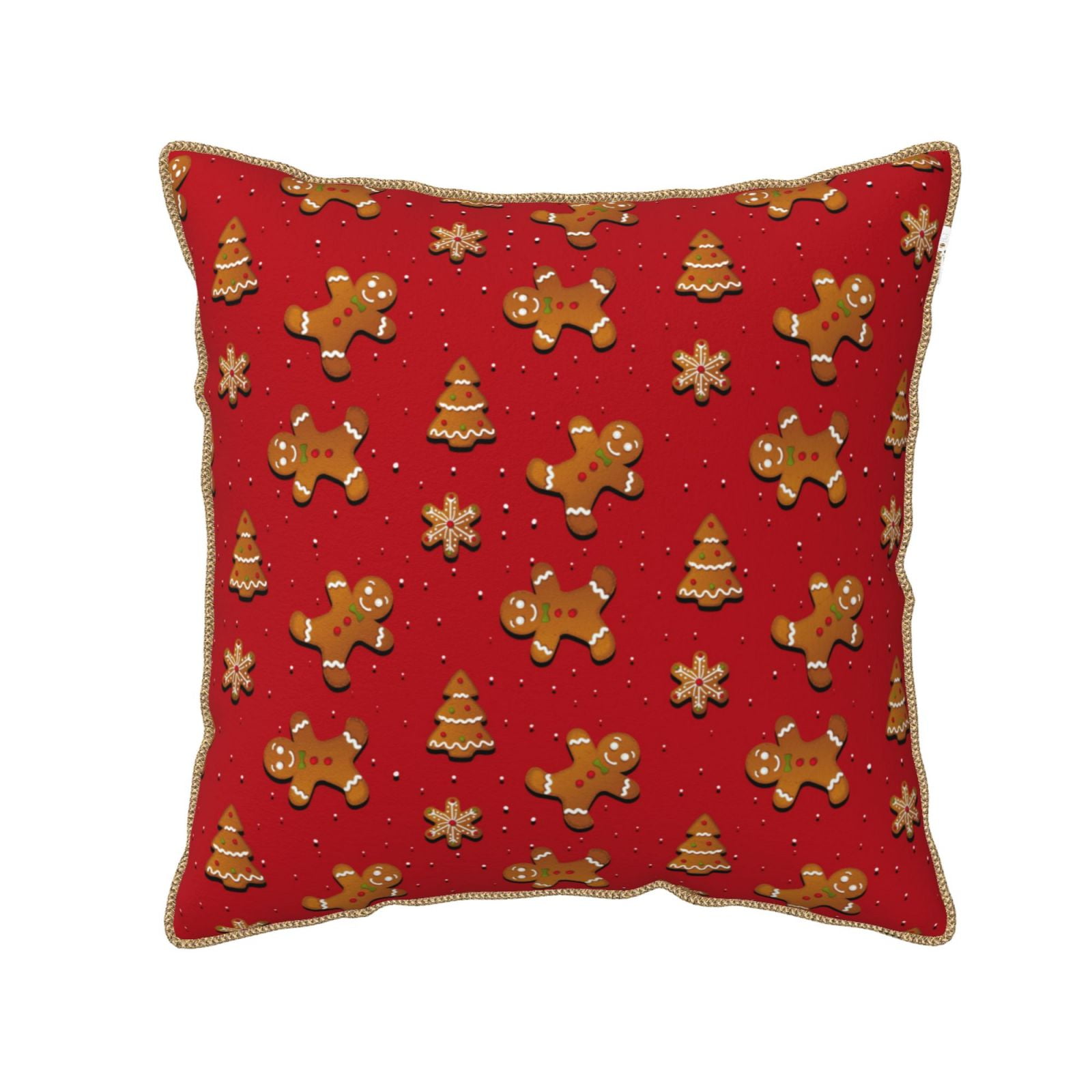 Fotbe Gingerbread Man Pattern Velvet Decorative Throw Pillow Covers ...