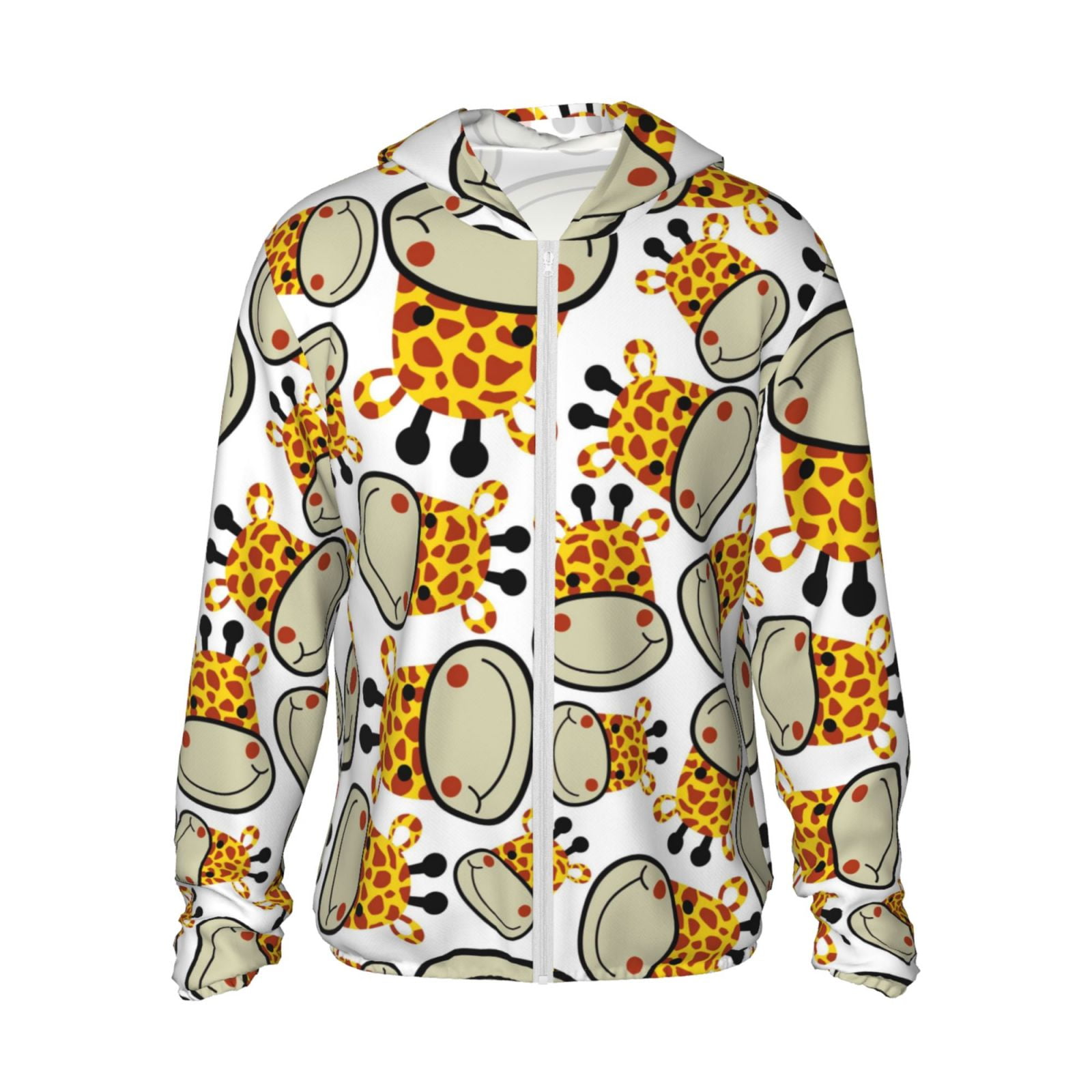 Fotbe Giraffes Head Men's Women's UPF 50+ Sun Protection Jacket Hooded ...