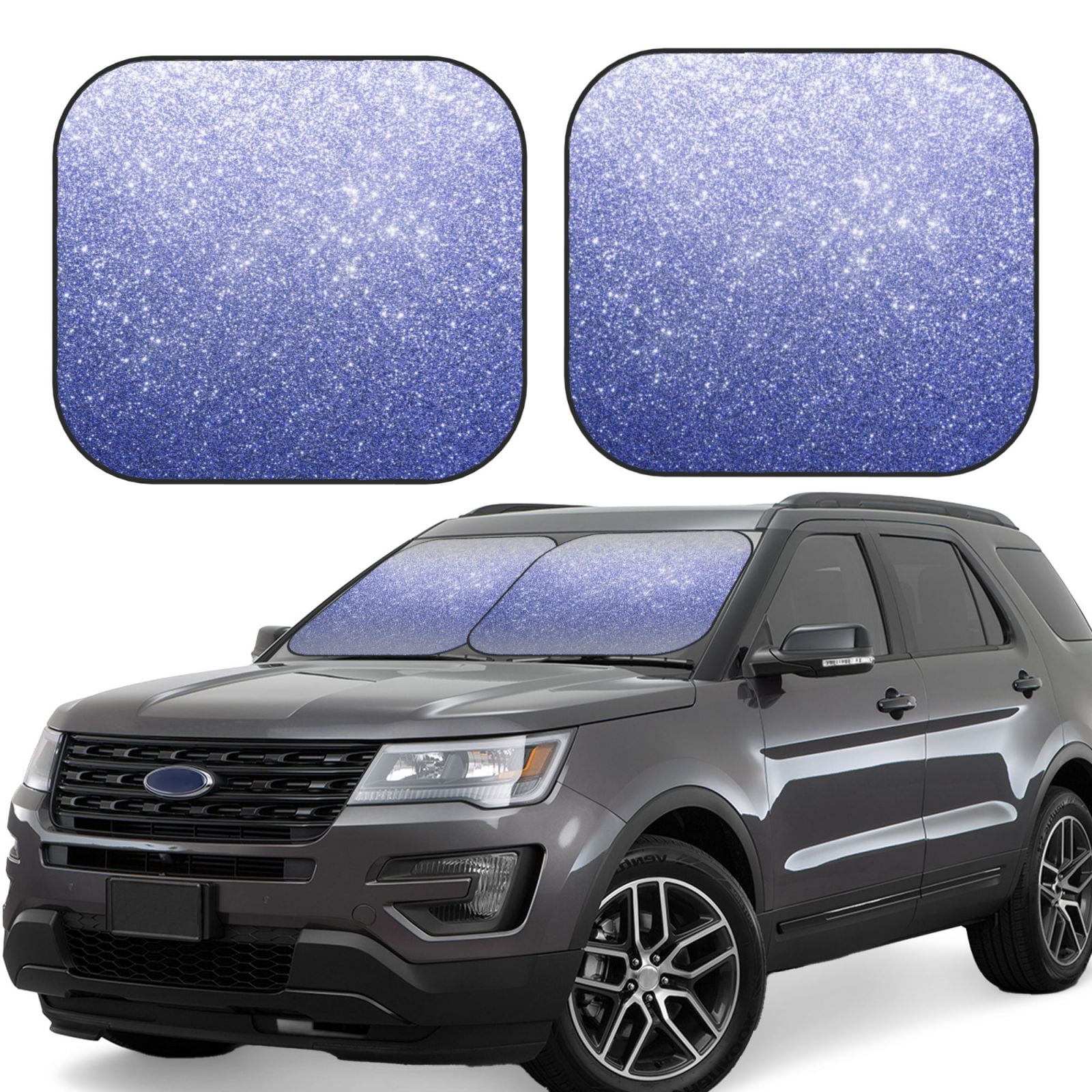 Fotbe Glittering Blue Purple 2-Piece Car Windshield Sun Shade | Sun ...