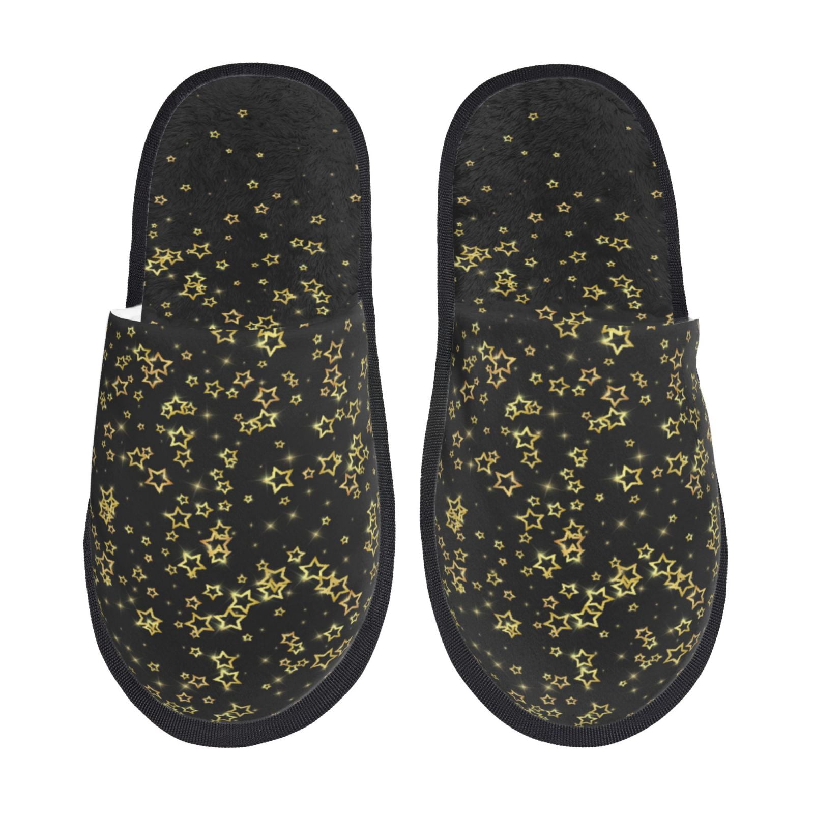 Fotbe Glittering stars Pattern Women's Fuzzy Slippers Plush Slippers ...