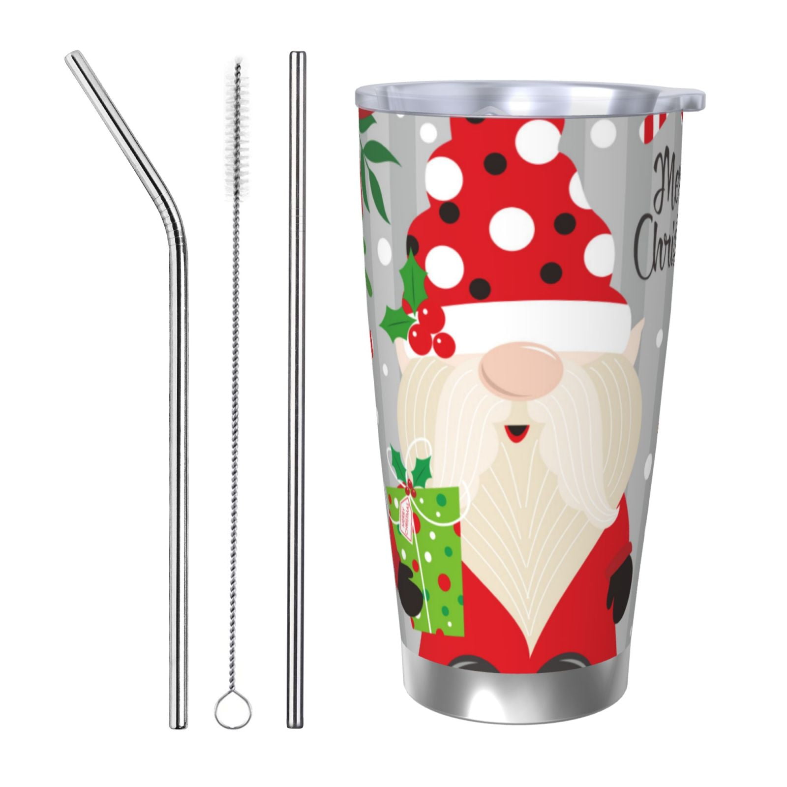 Fotbe Gnome And Buffalo Plaid Pattern 20 oz Tumbler Stainless Steel ...