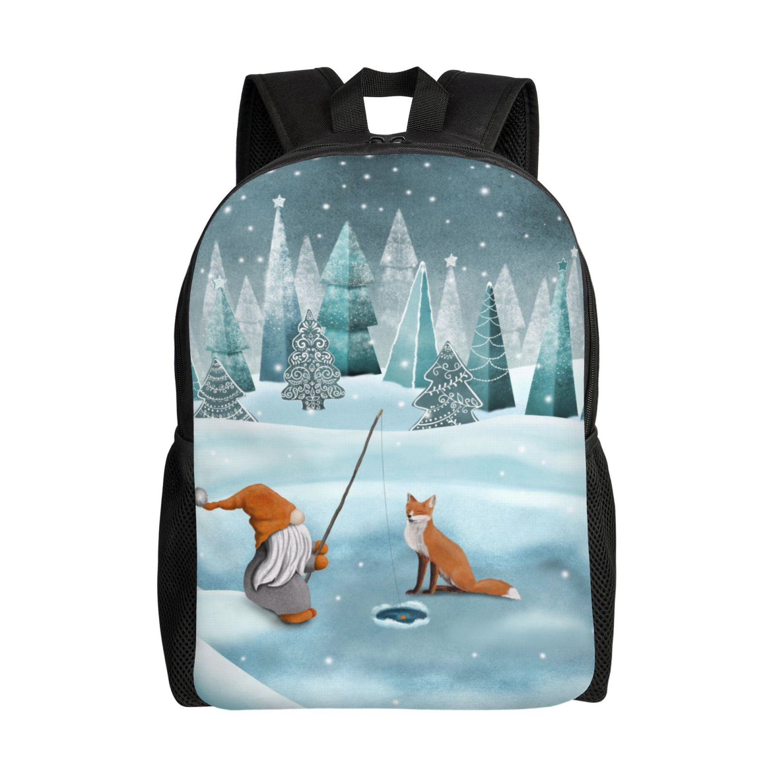 Fotbe Gnome And Red Fox Fishing Travel Laptop Backpack, Business Slim ...