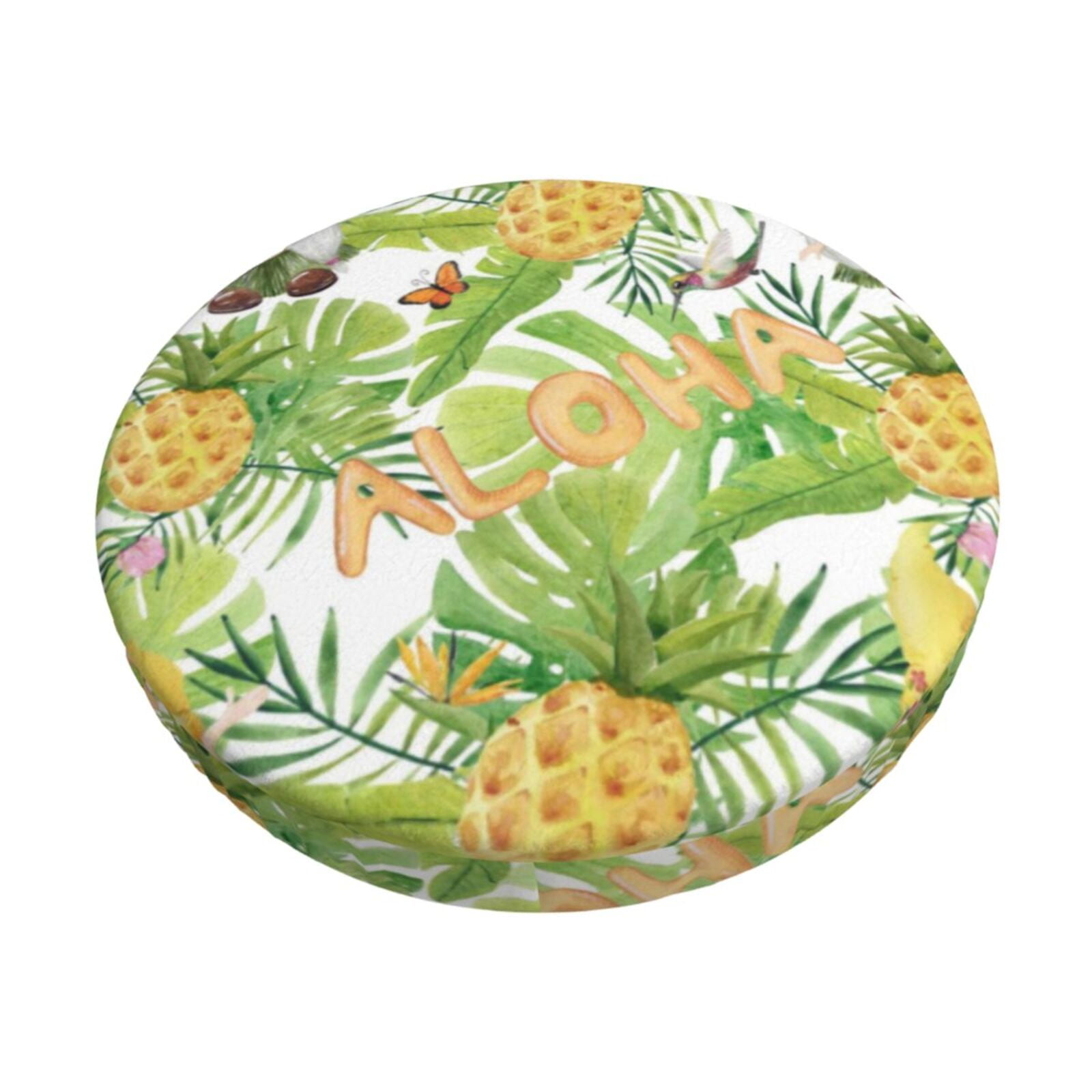Fotbe Gnome and Pineapple Stool Covers Round,Waterproof Round Bar Stool ...