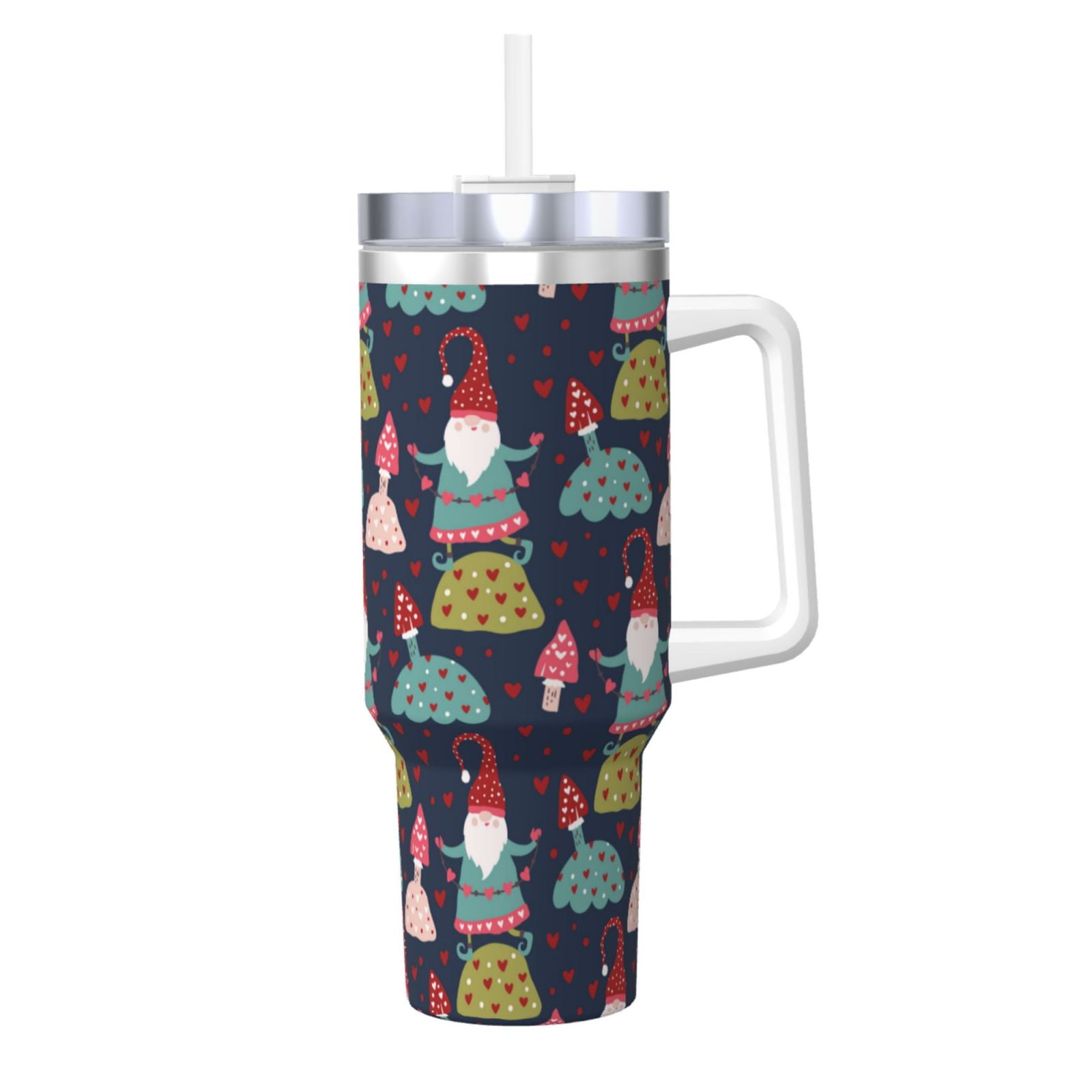 Fotbe Gnome With Mushroom Pattern 40oz Ice Bully With Handle And Straw ...