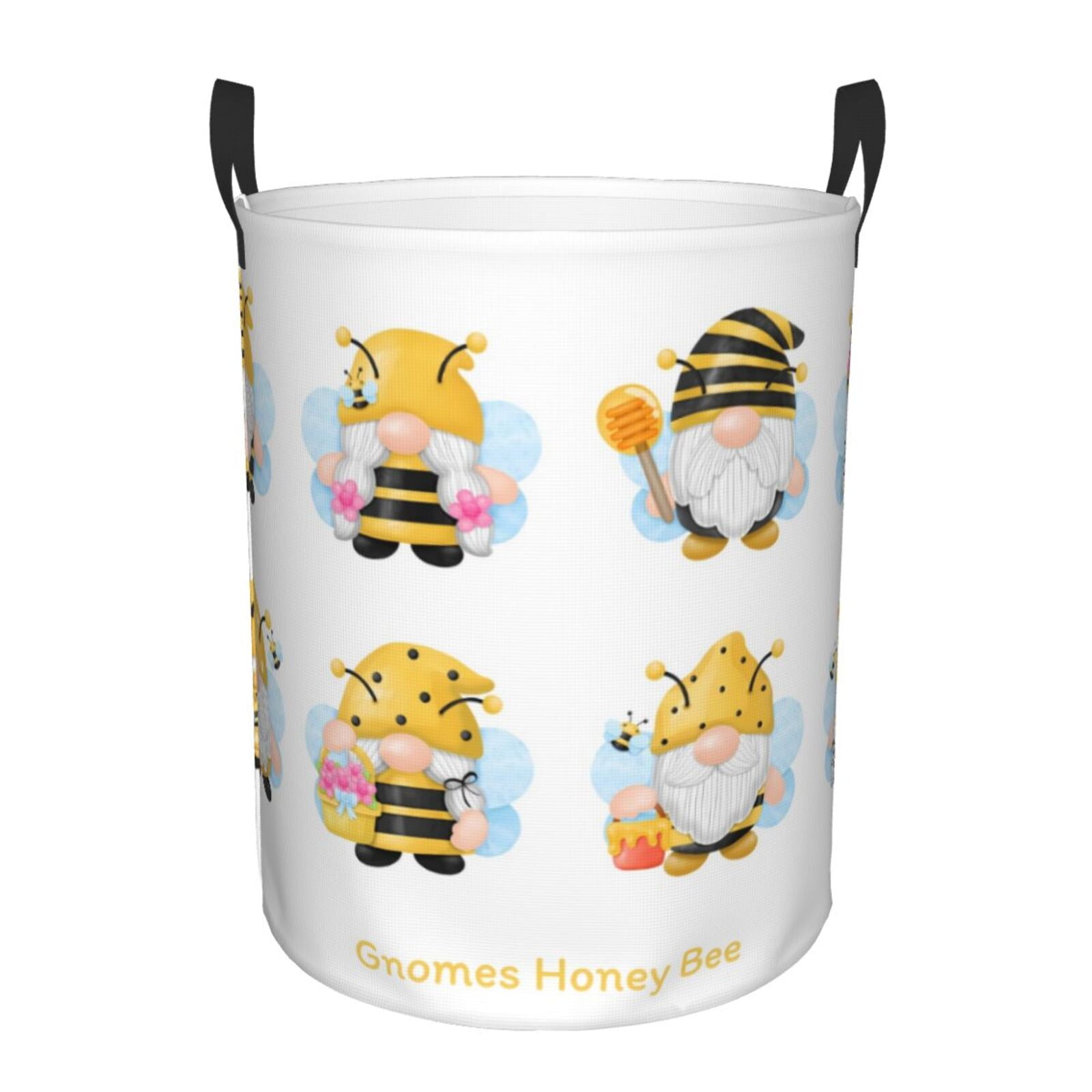Fotbe Gnomes Honey Bee Laundry Basket with Handles, Waterproof Large ...