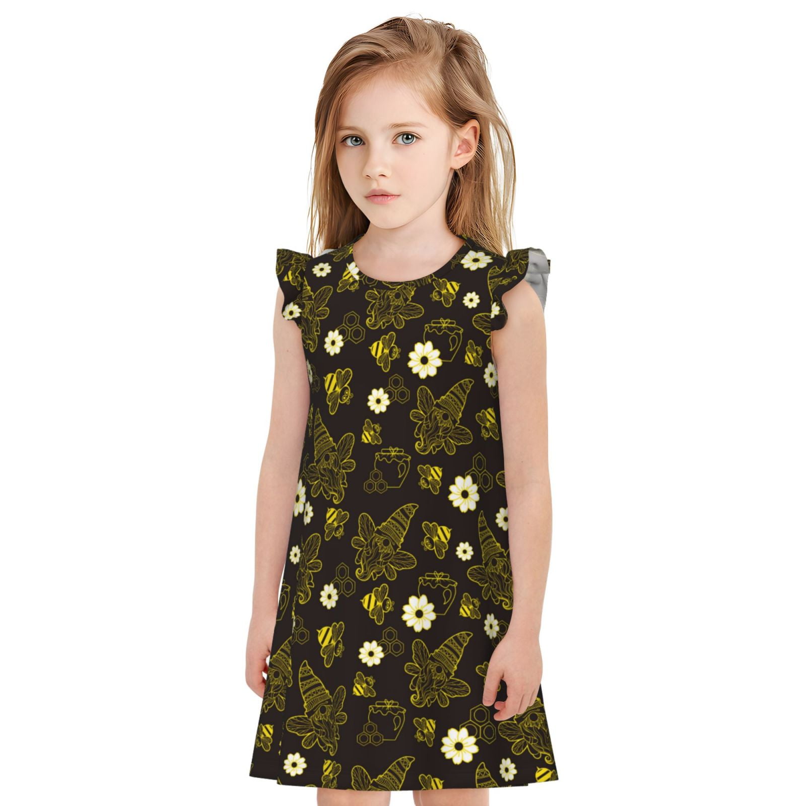 Fotbe Gnomes With Honey And Bees Pattern Girls Nightgowns 3-10 Years ...