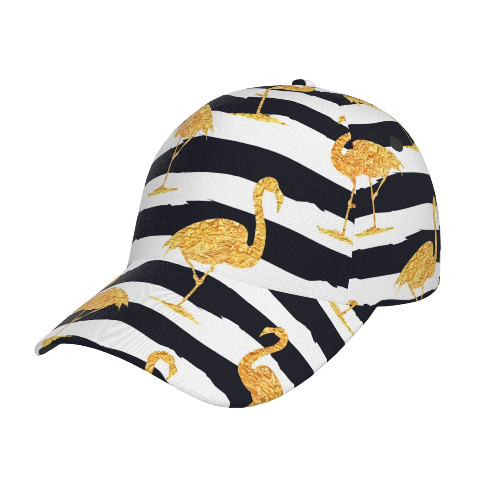 Fotbe Gold Flamingo Baseball Cap, Gold Flamingo Print Dad Hat,Outdoor ...