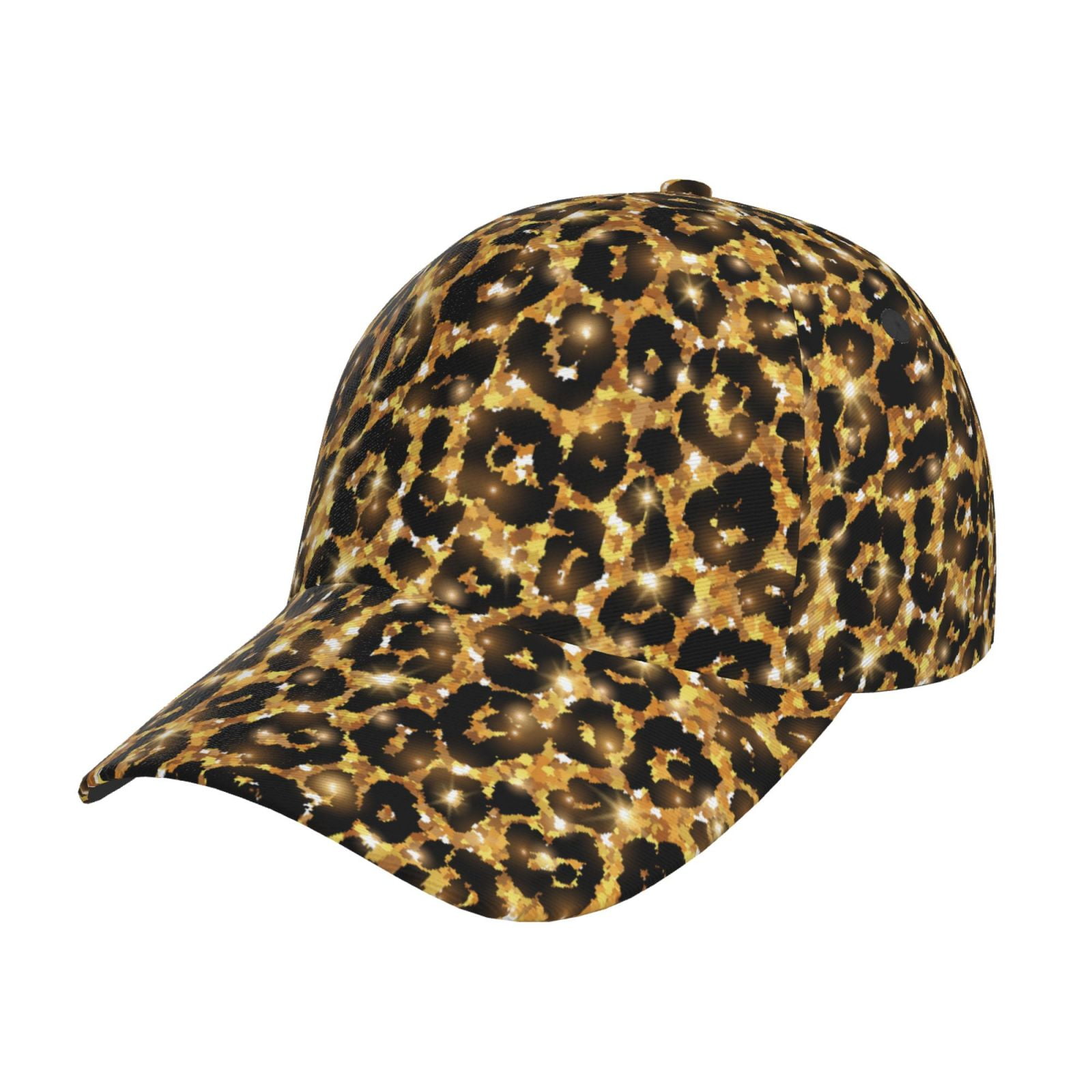 Fotbe Gold Glitter Leopard Baseball Cap, Gold Glitter Leopard Print Dad ...