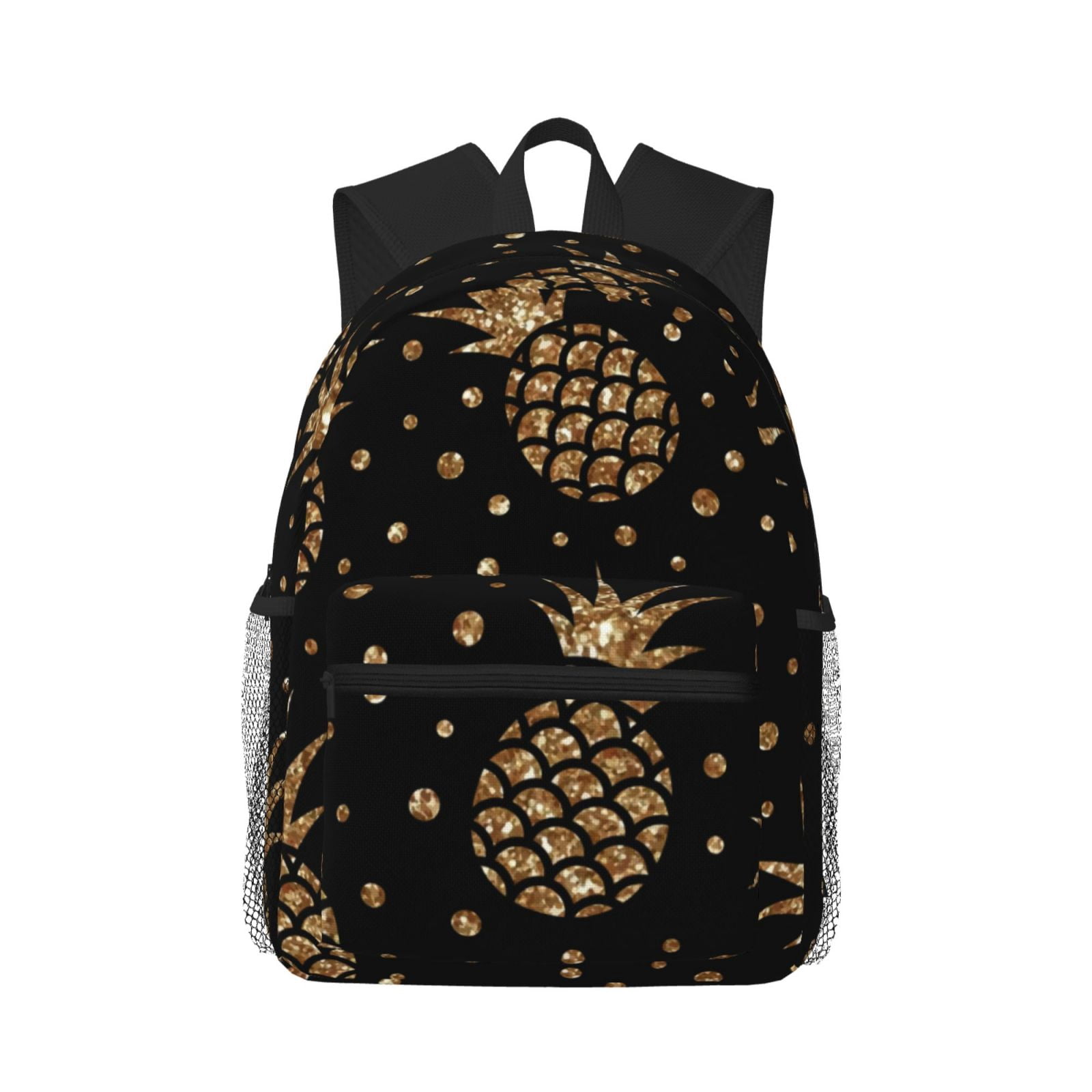 Fotbe Gold Glitter Pineapples Lightweight Casual Laptop Backpack for ...