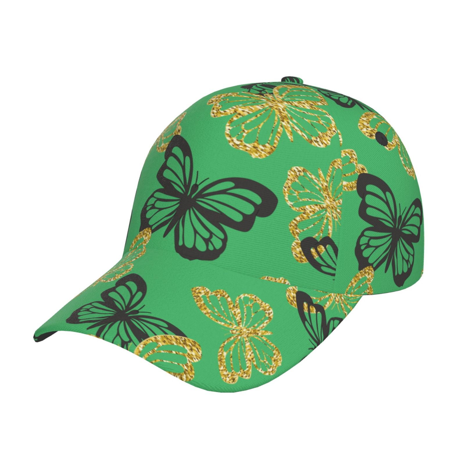 Fotbe Golden Glitter Butterflies Baseball Cap, Golden Glitter ...